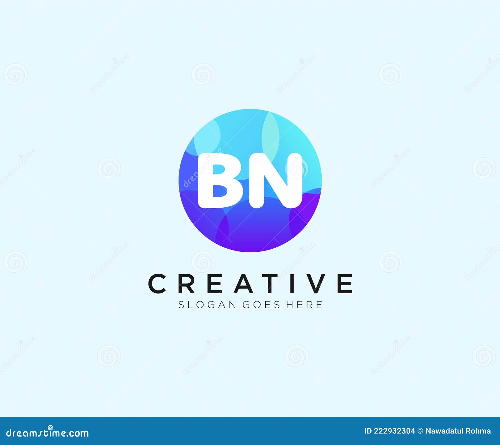BN Initial Logo with Colorful Circle Template Vector Stock Vector ...