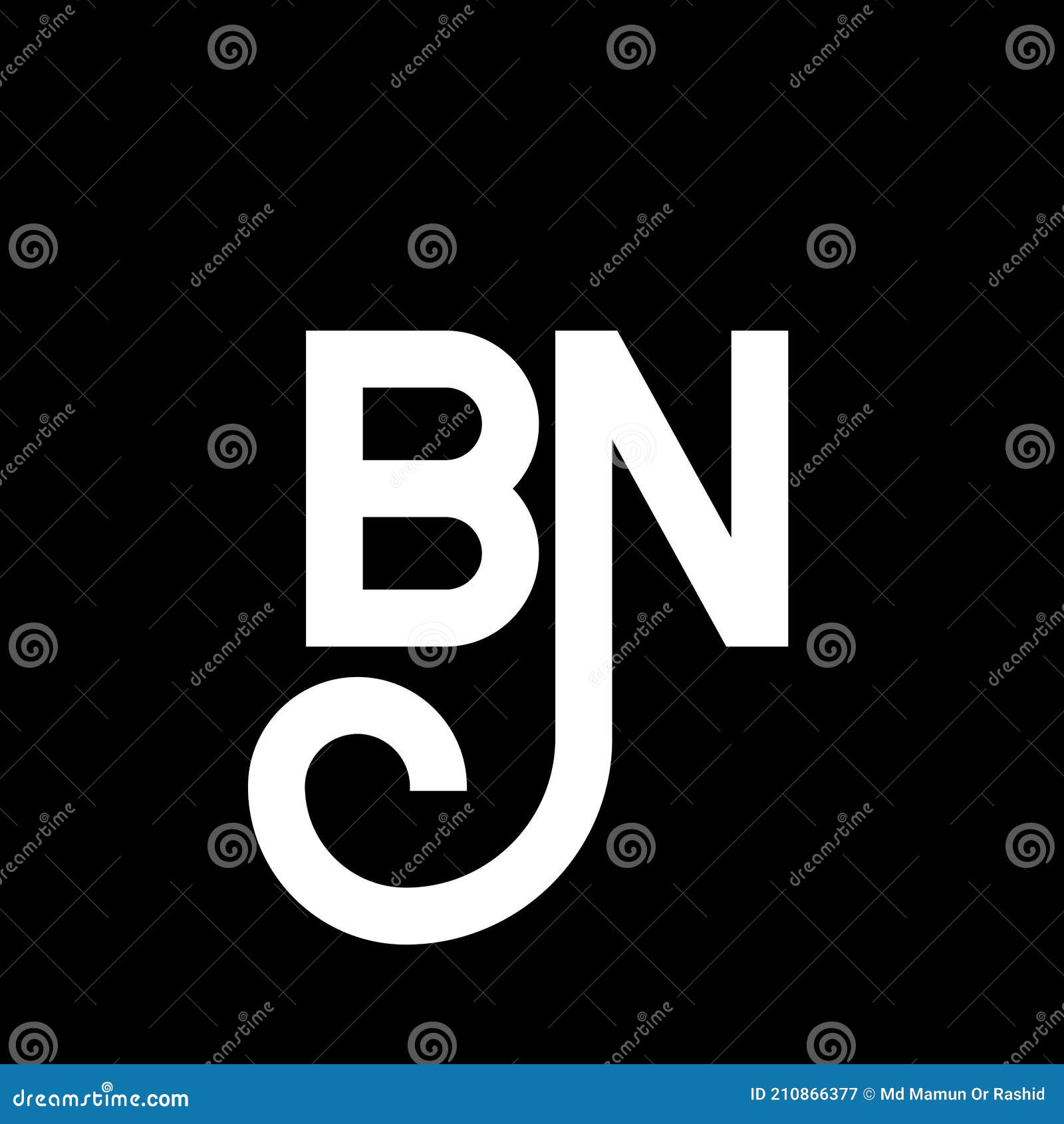 BN Letter Logo Design on Black Background. BN Creative Initials Letter ...