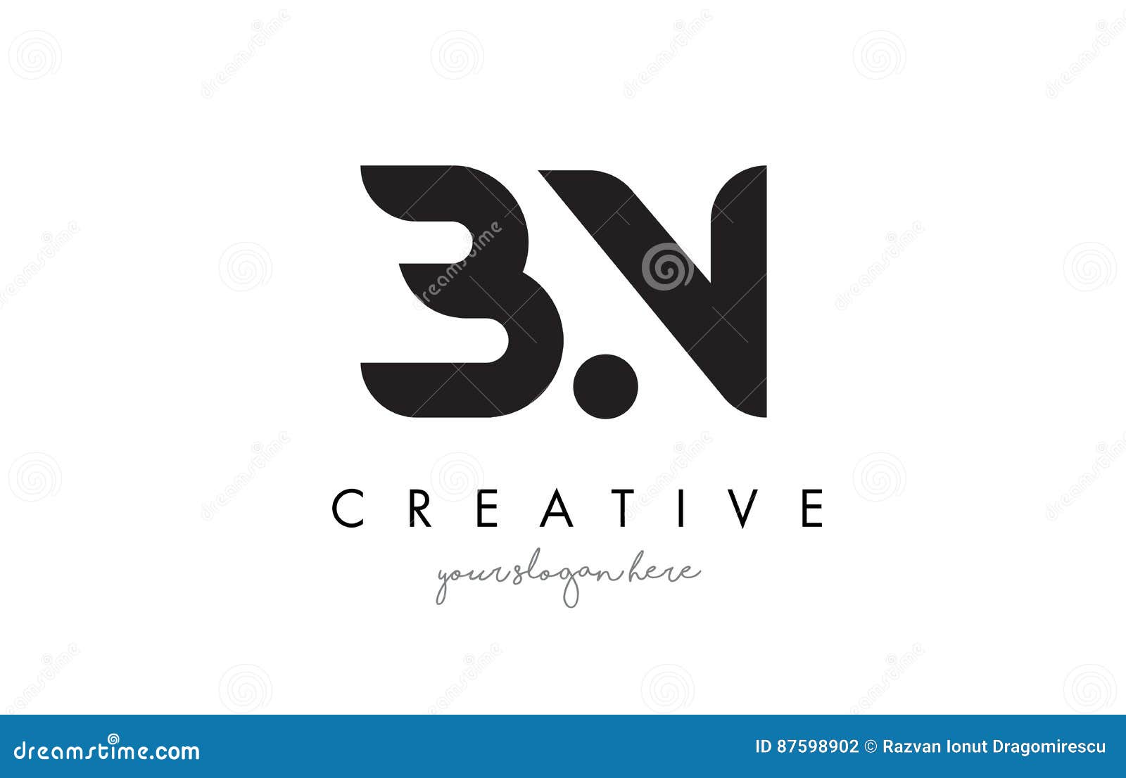 BN Letter Logo Design with Creative Modern Trendy Typography. Stock ...