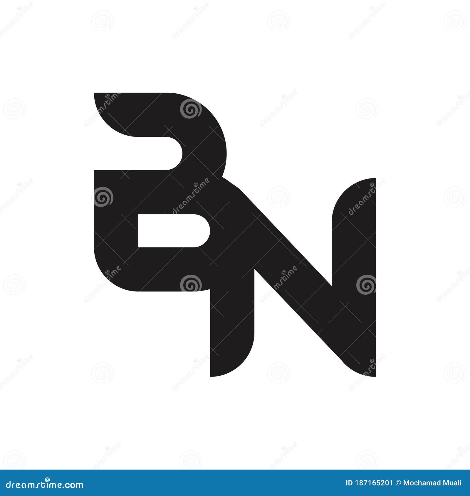 BN Letter Logo Design with Simple Style Stock Vector - Illustration of ...