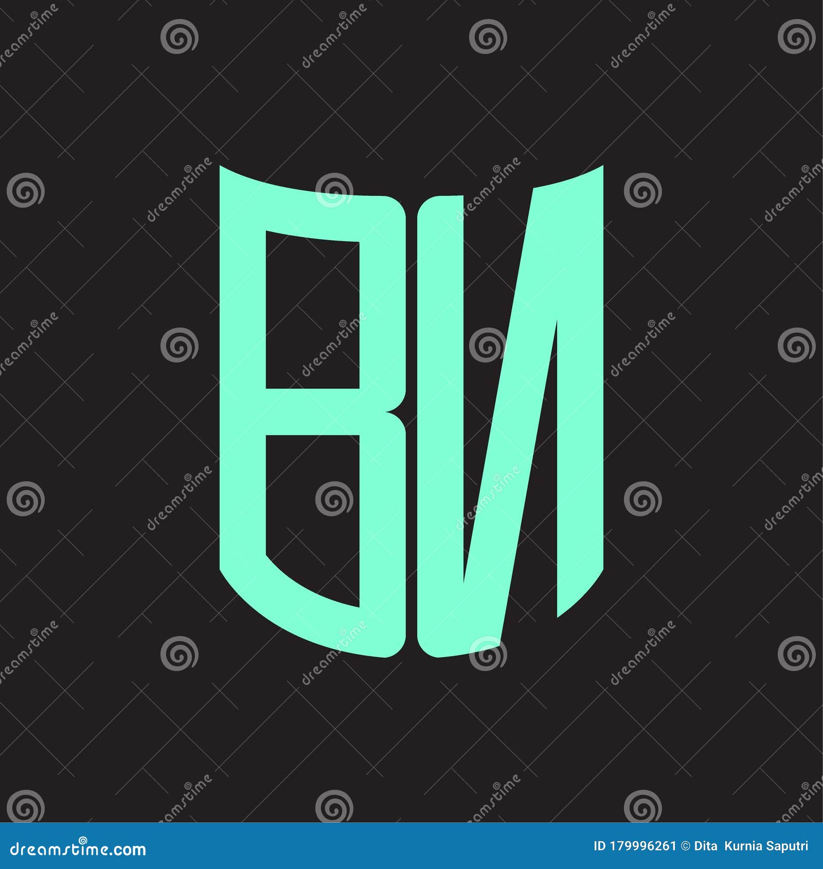 BN Logo Monogram with Ribbon Style Design Template Stock Vector ...