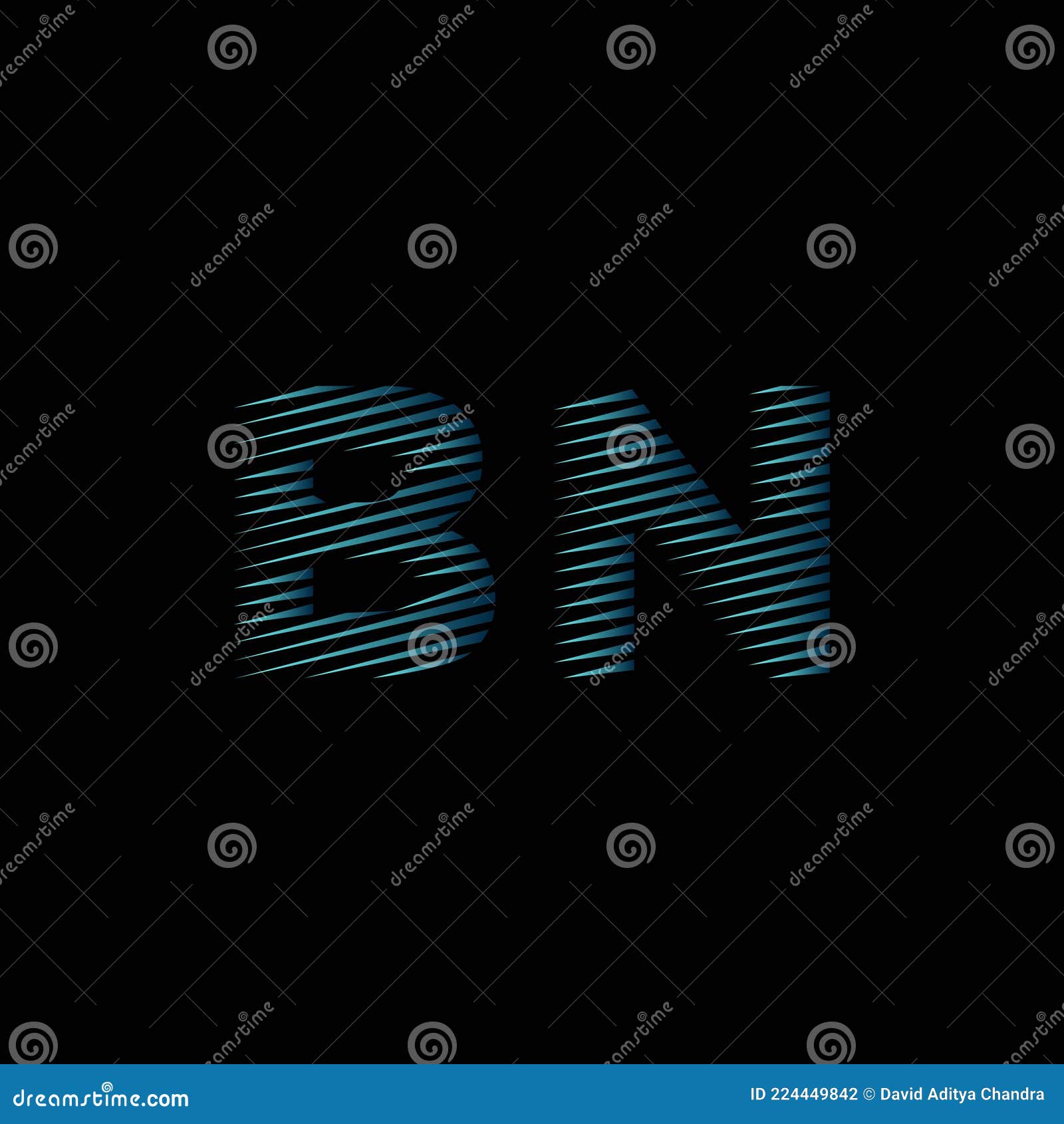 BN Monogram Lines Style Blue Light Vector Stock Vector - Illustration ...
