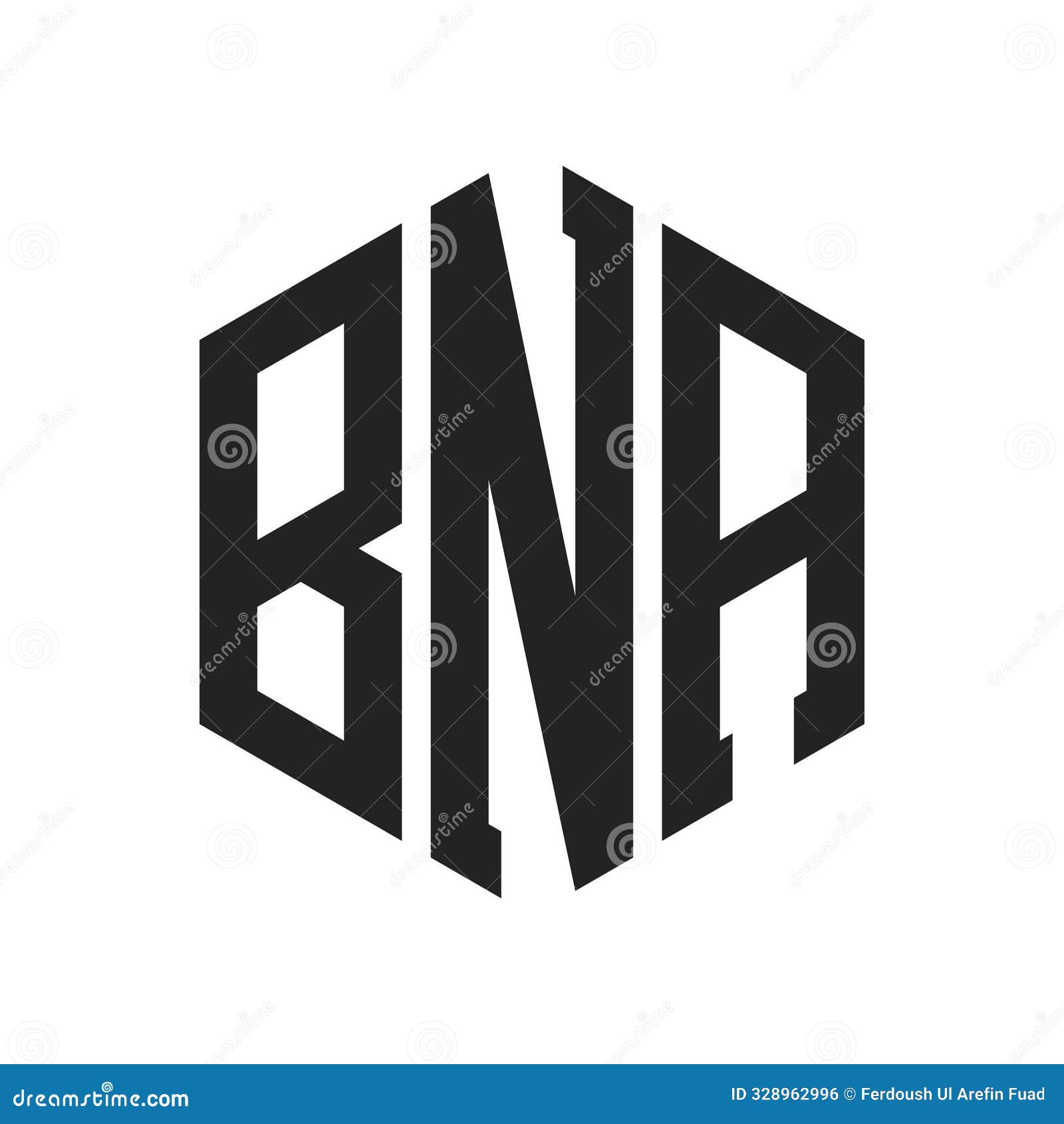 BNA Logo Design. Initial Letter BNA Monogram Logo Using Hexagon Shape ...