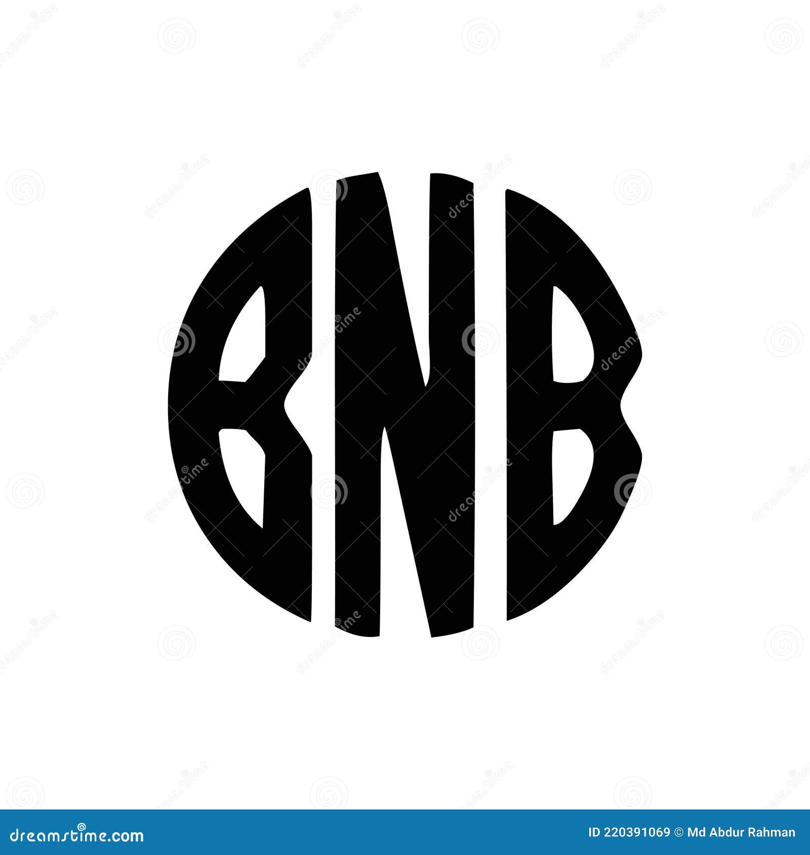 Bnb Letter Logo Design On Black Background Bnb Creative Initials Letter Logo Concept Stock