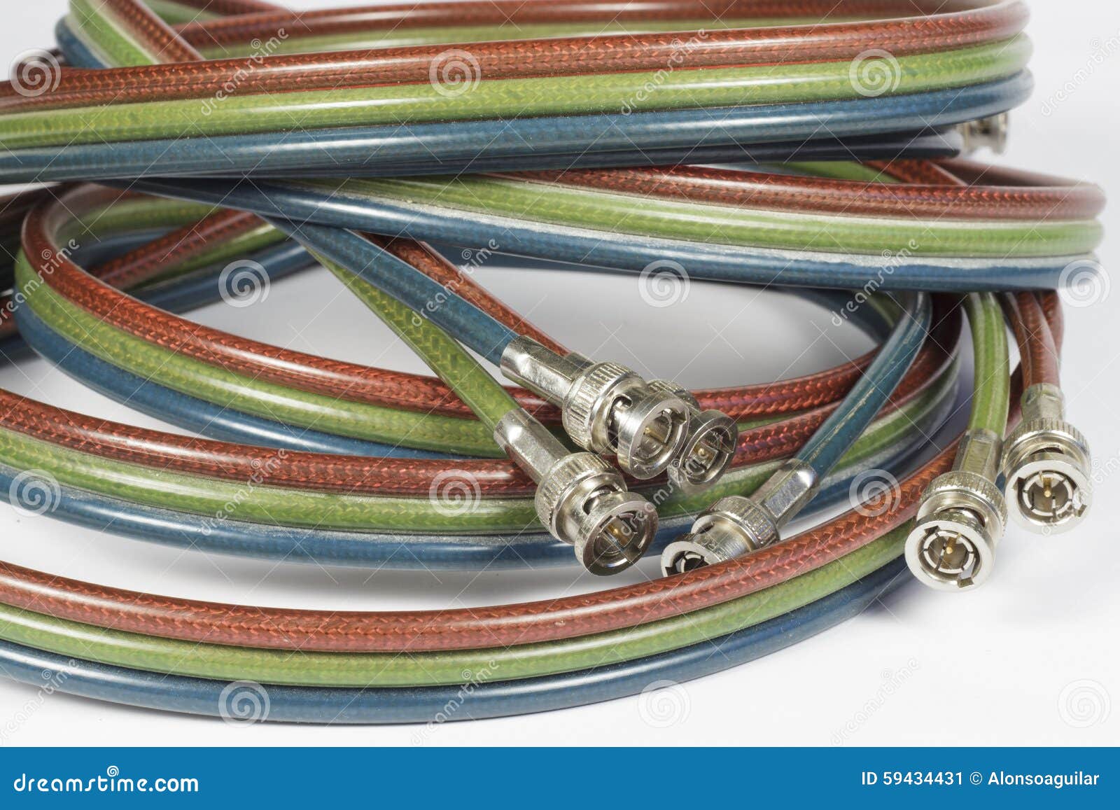 BNC Cables for Analog Componet Video Stock Image - Image of connector ...