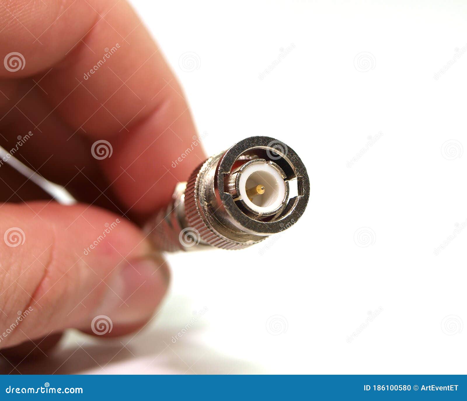 BNC Video Connector in Human Hand Stock Photo - Image of video, closeup ...