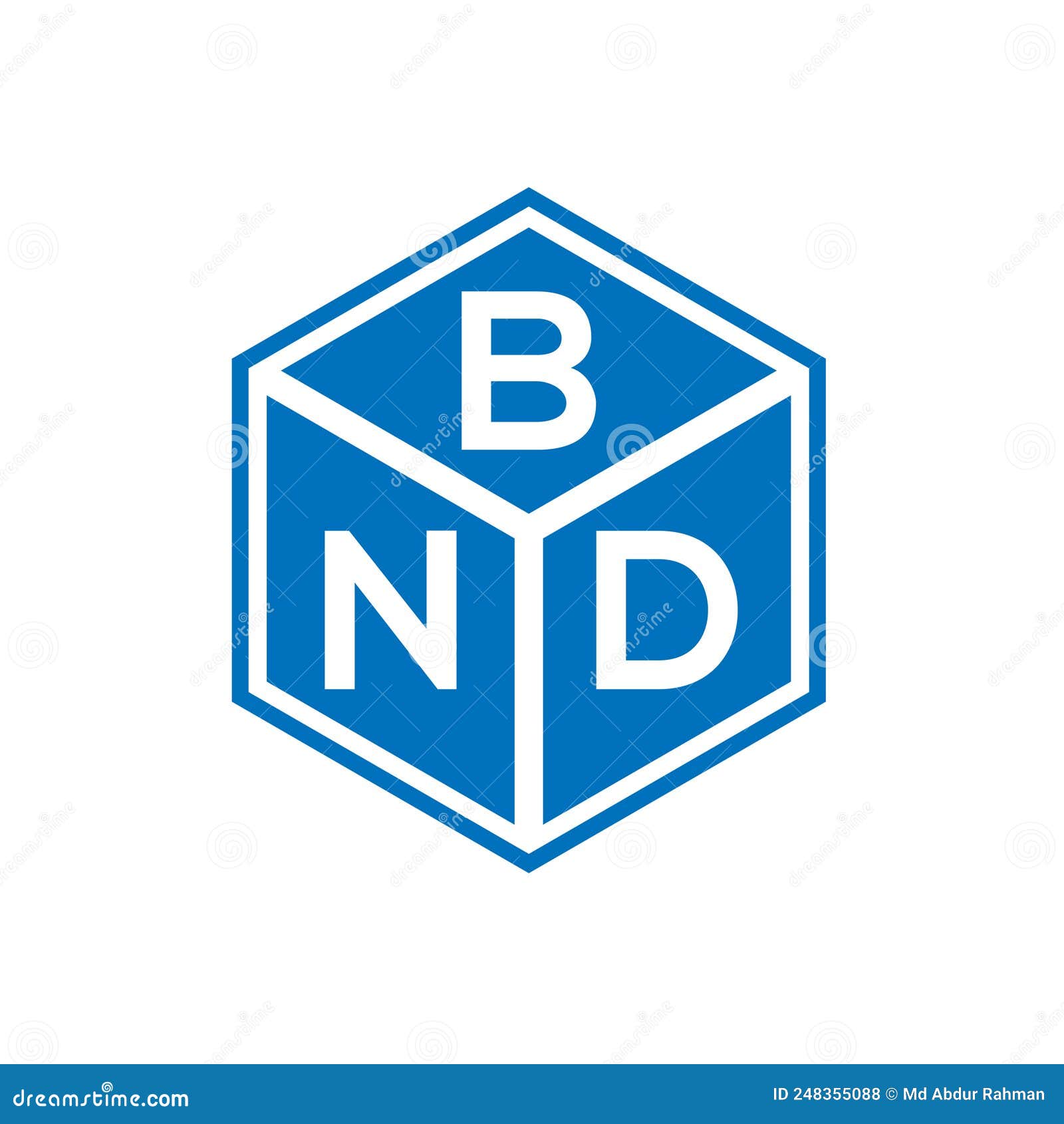 BND Letter Logo Design on Black Background. BND Creative Initials ...