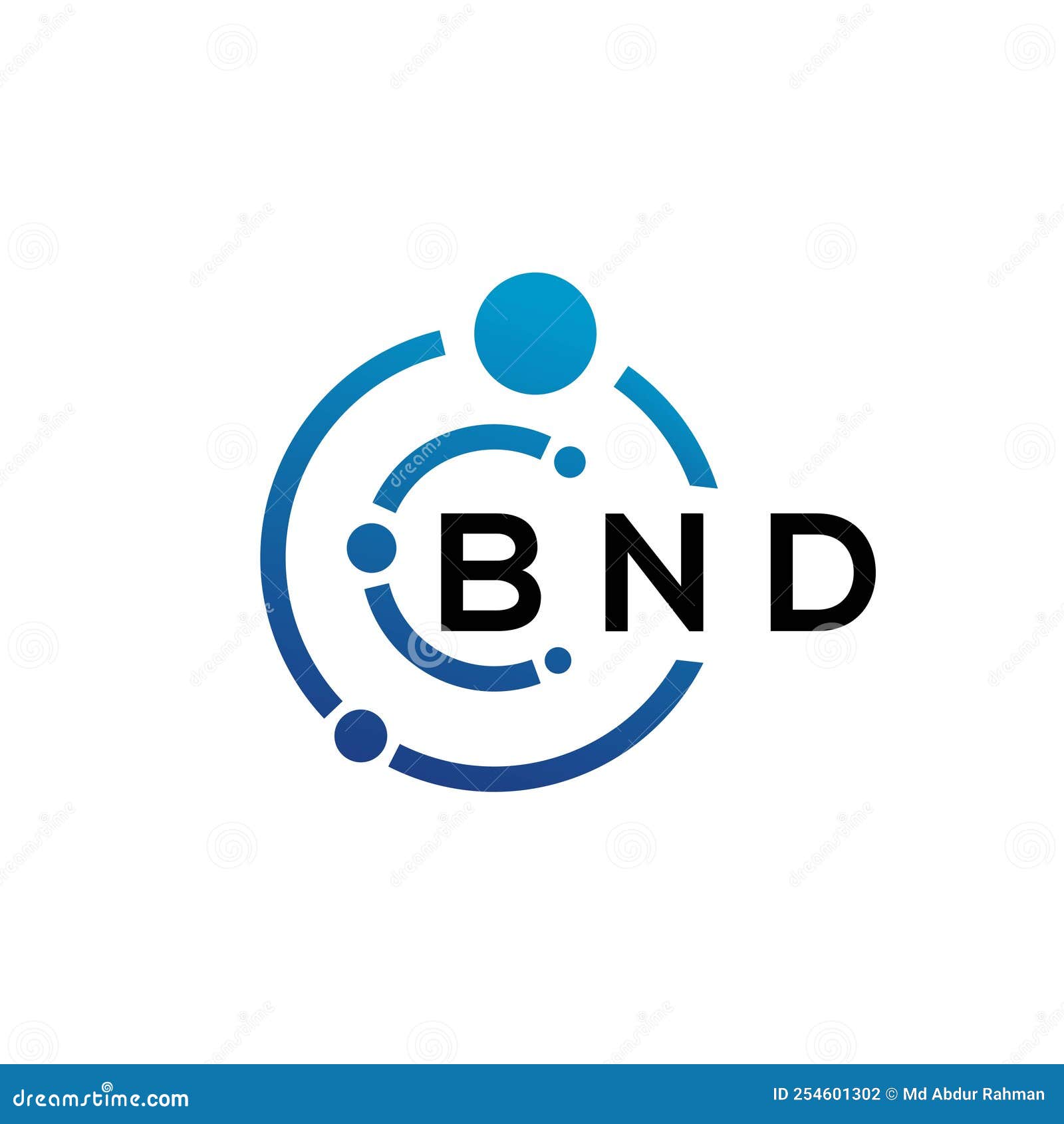 BND Letter Logo Design on White Background. BND Creative Initials ...