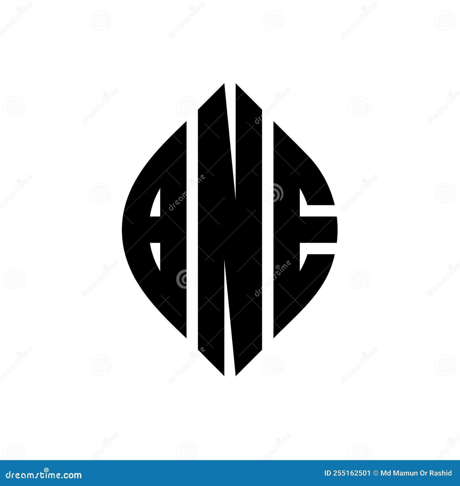 BNE Circle Letter Logo Design with Circle and Ellipse Shape. BNE ...