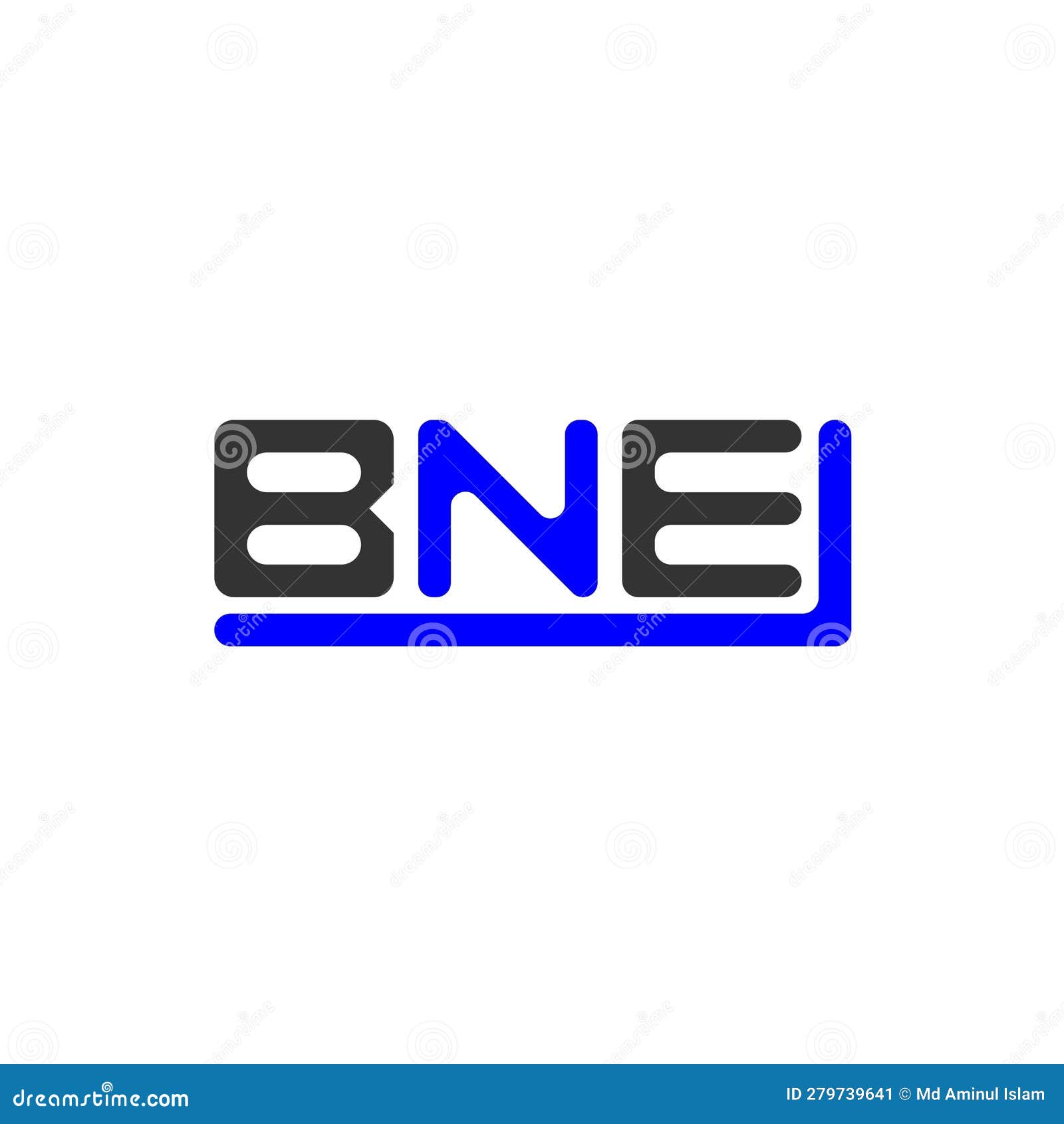BNE Letter Logo Creative Design with Vector Graphic, BNE Stock Vector ...