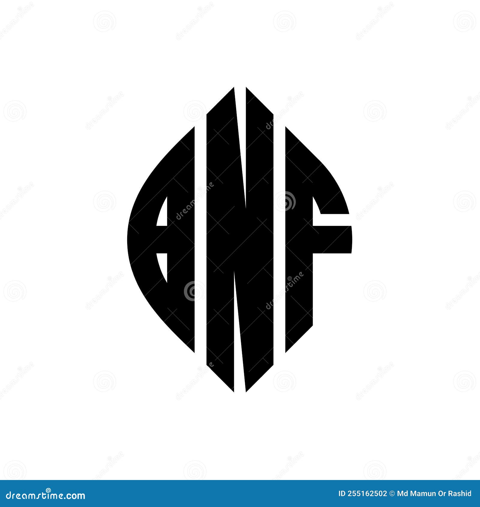 BNF Circle Letter Logo Design with Circle and Ellipse Shape. BNF ...