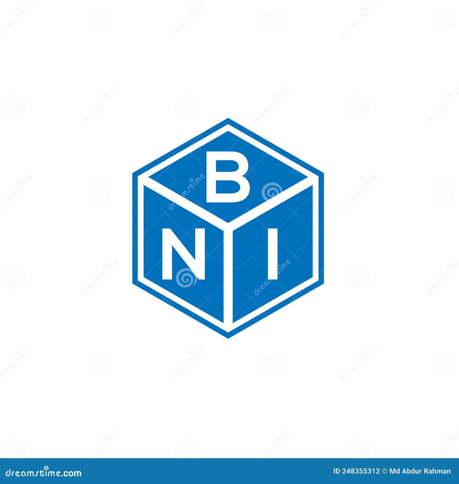 BNI Letter Logo Design on Black Background. BNI Creative Initials ...