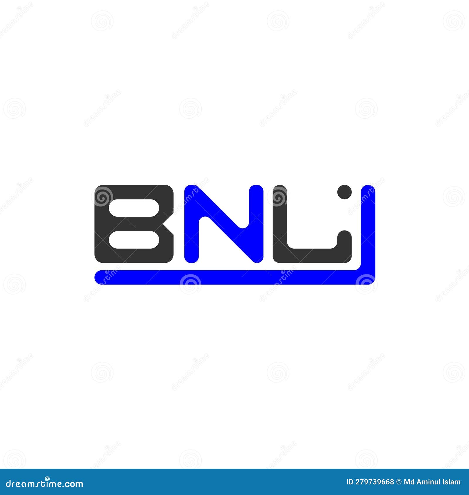 BNL Letter Logo Creative Design with Vector Graphic, BNL Stock Vector ...
