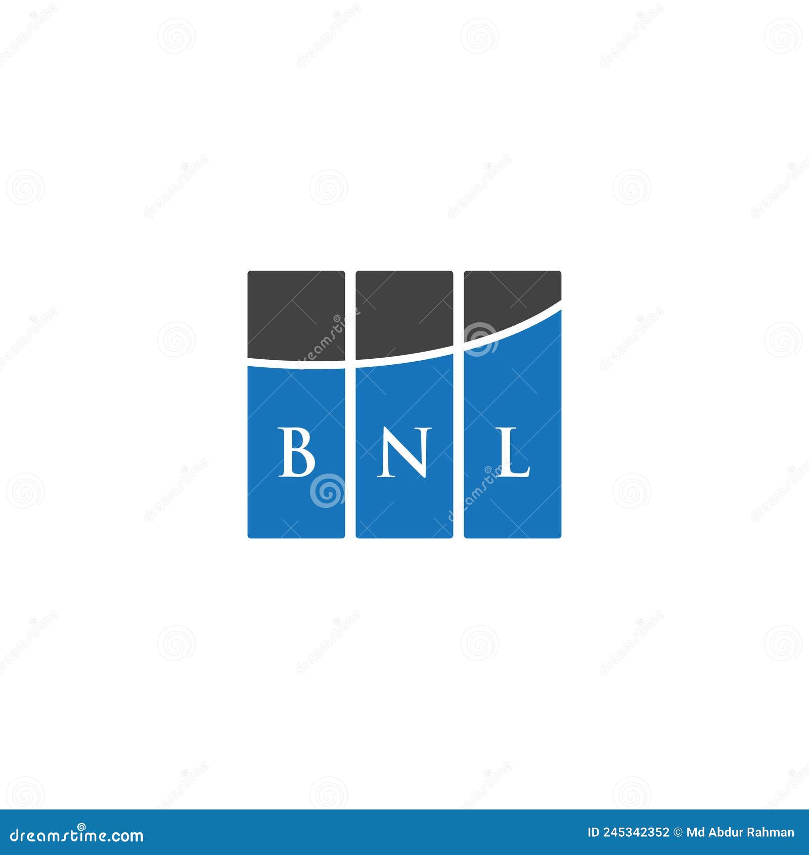 BNL Letter Logo Design on BLACK Background. BNL Creative Initials ...