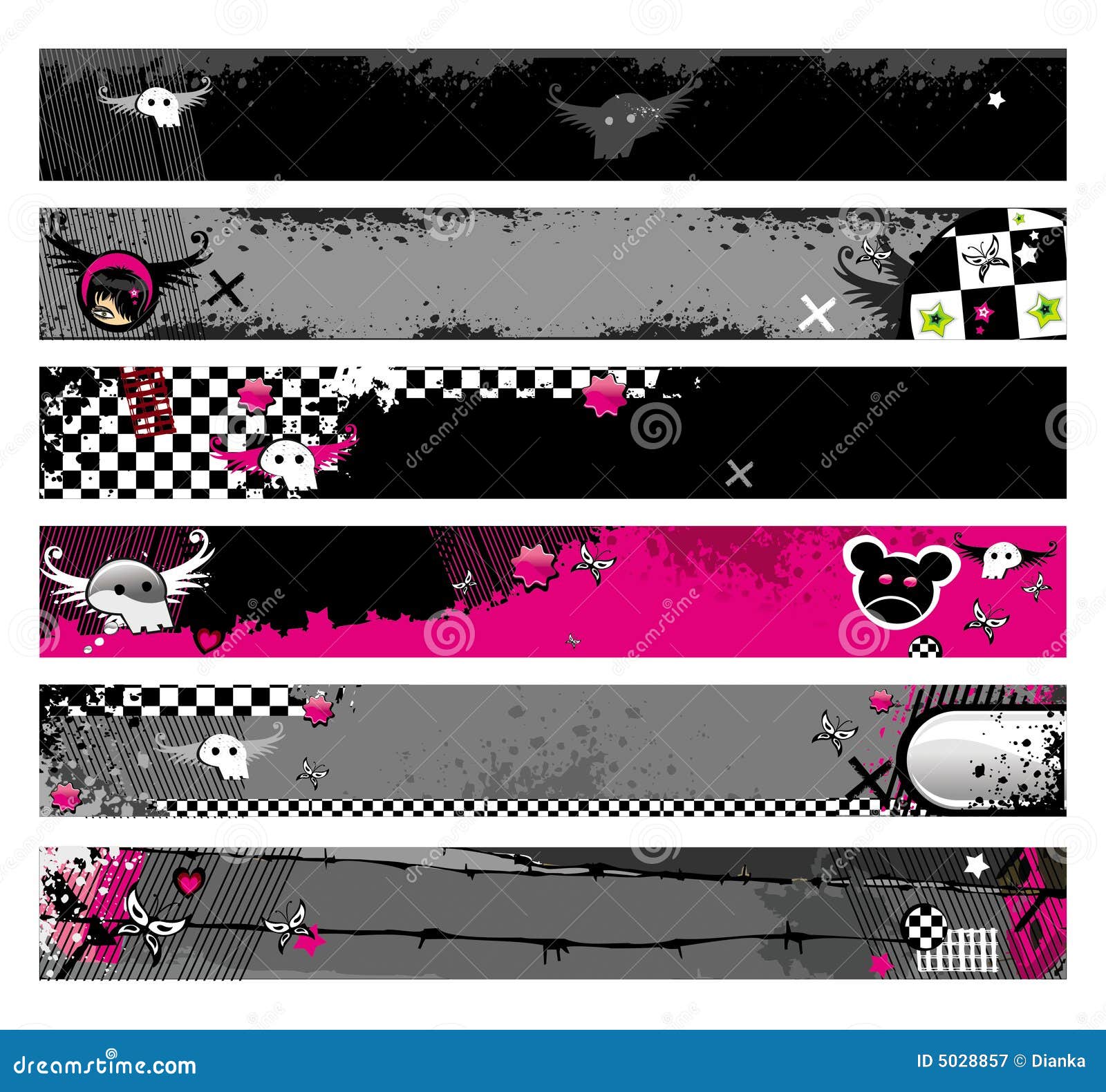 Bnners de Emo ilustración del vector. Ilustración de frontera - 5028857