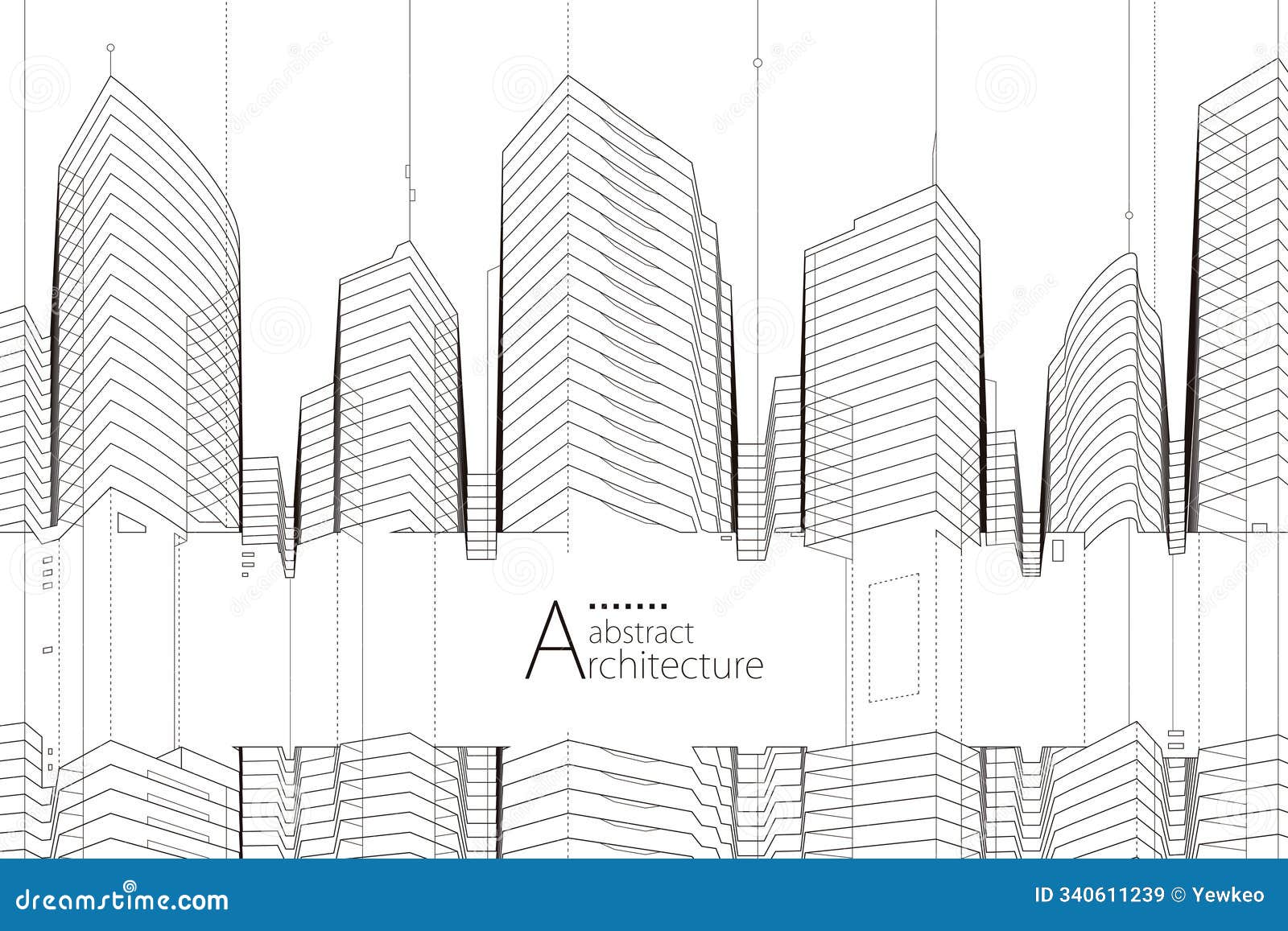Abstract Architectural Modern Urban Line Drawing. Stock Illustration ...