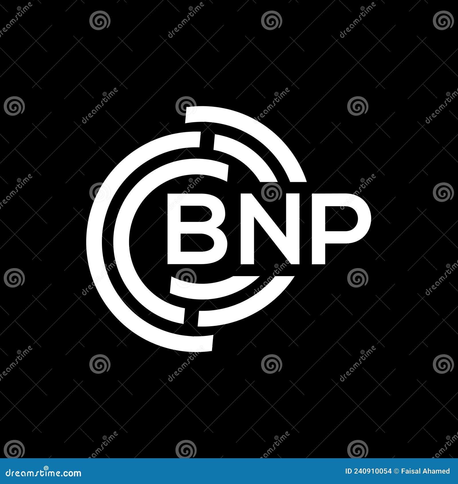 BNP Letter Logo Design on Black Background. BNP Creative Initials ...