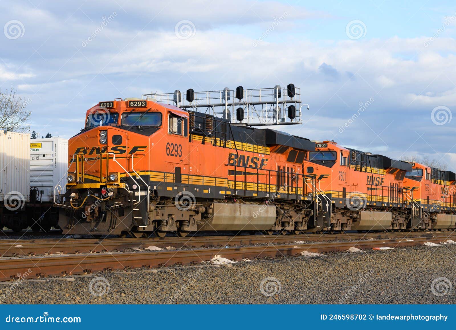 BNSF Freight Train in Seattle in Evening Light Editorial Photography ...
