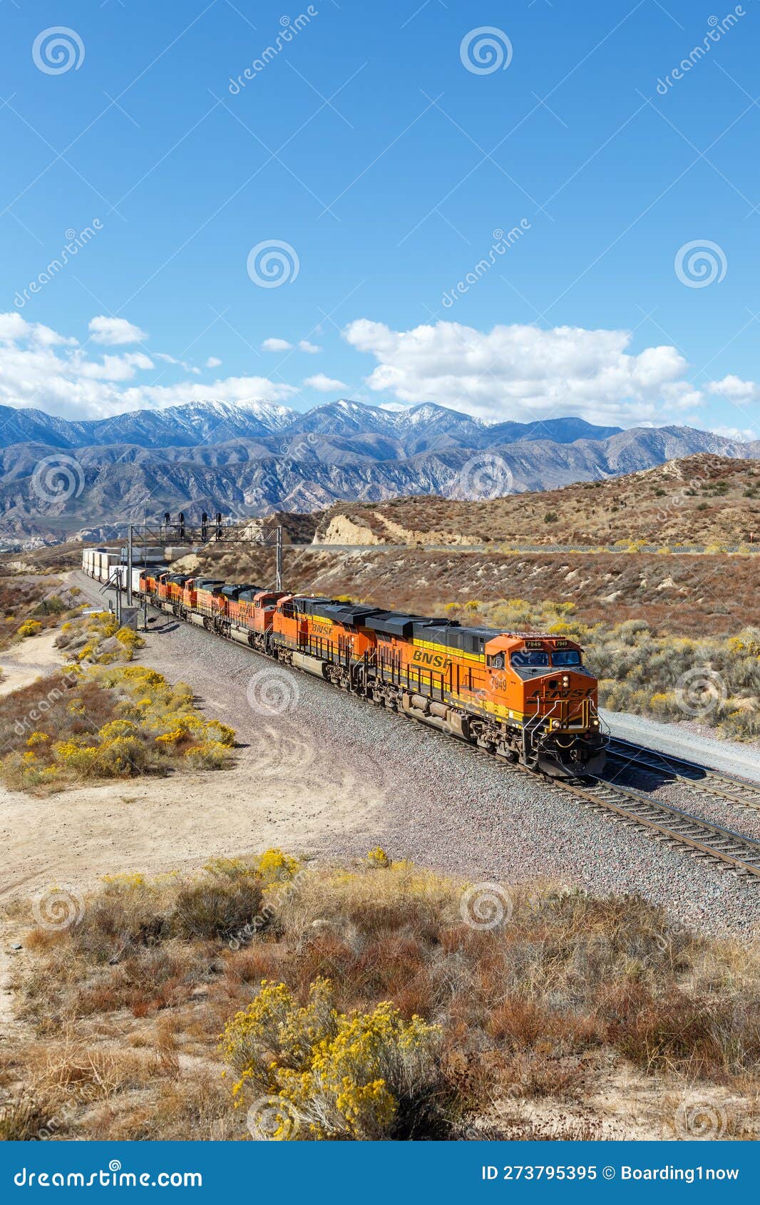 BNSF Railway Freight Train Portrait Format at Cajon Pass Near Los ... BNSF Railway Freight Train Portrait Format at Cajon Pass Near Los ...