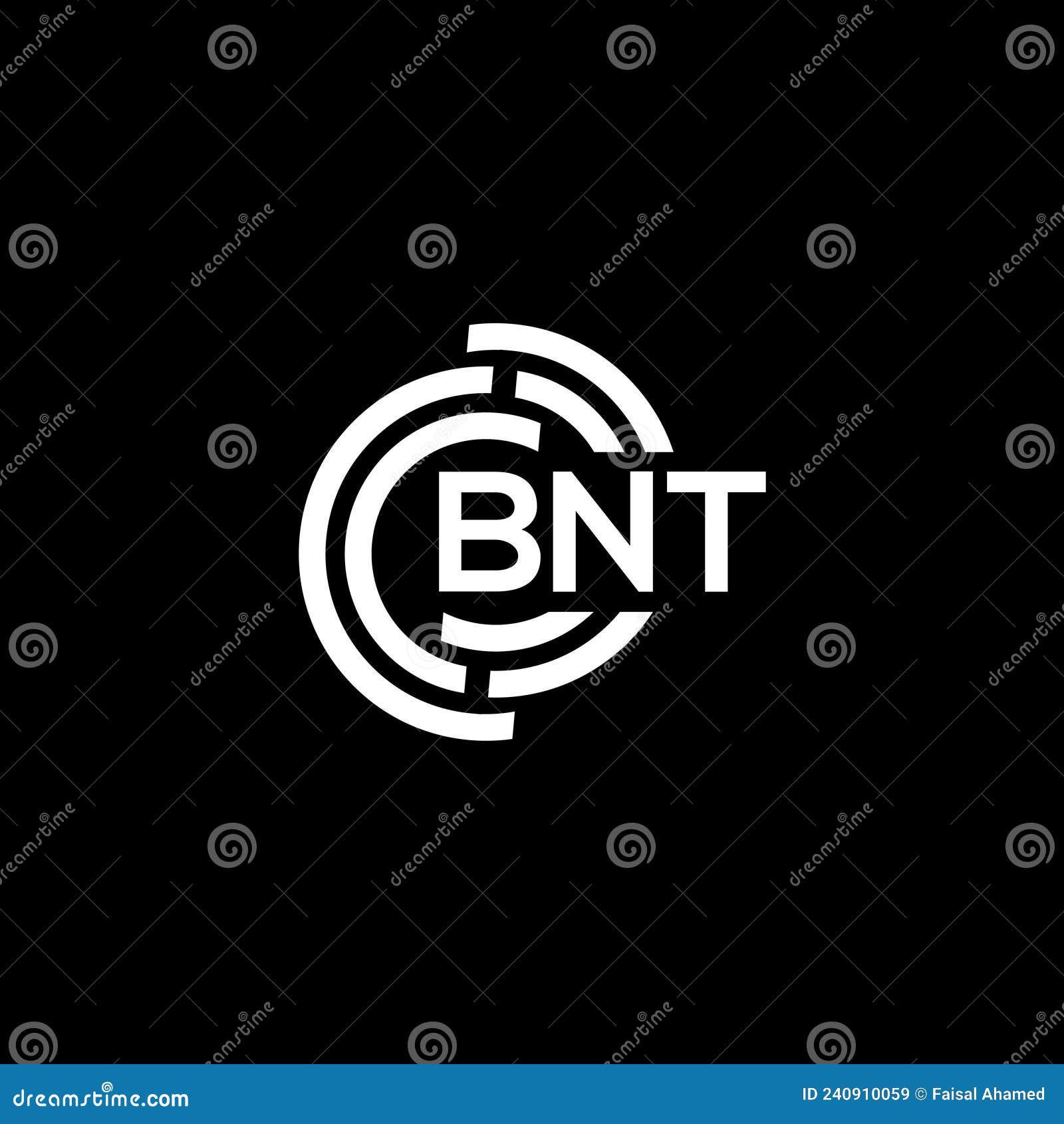 BNT Letter Logo Design on Black Background. BNT Creative Initials ...