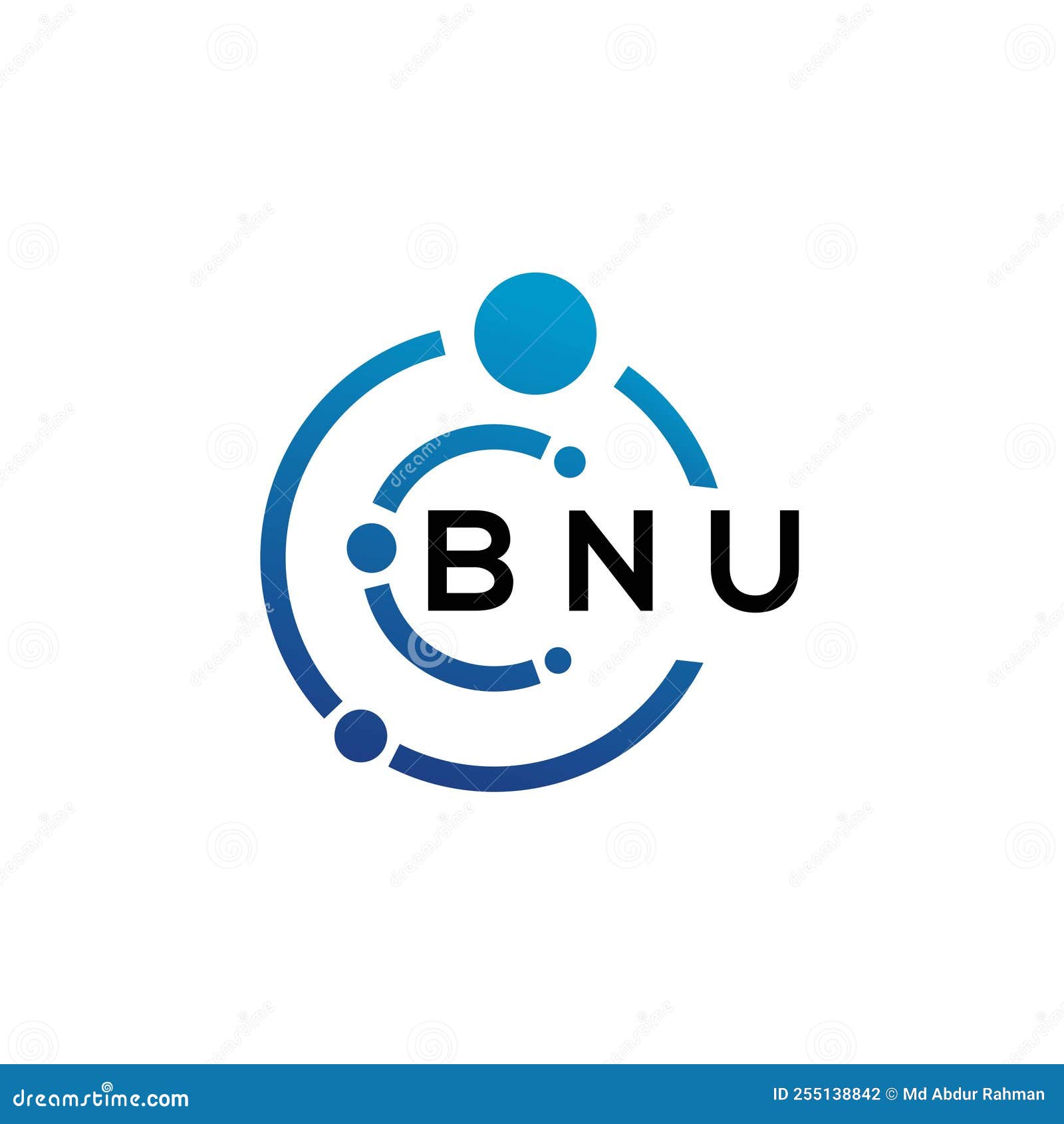 BNU Letter Logo Design on White Background. BNU Creative Initials ...