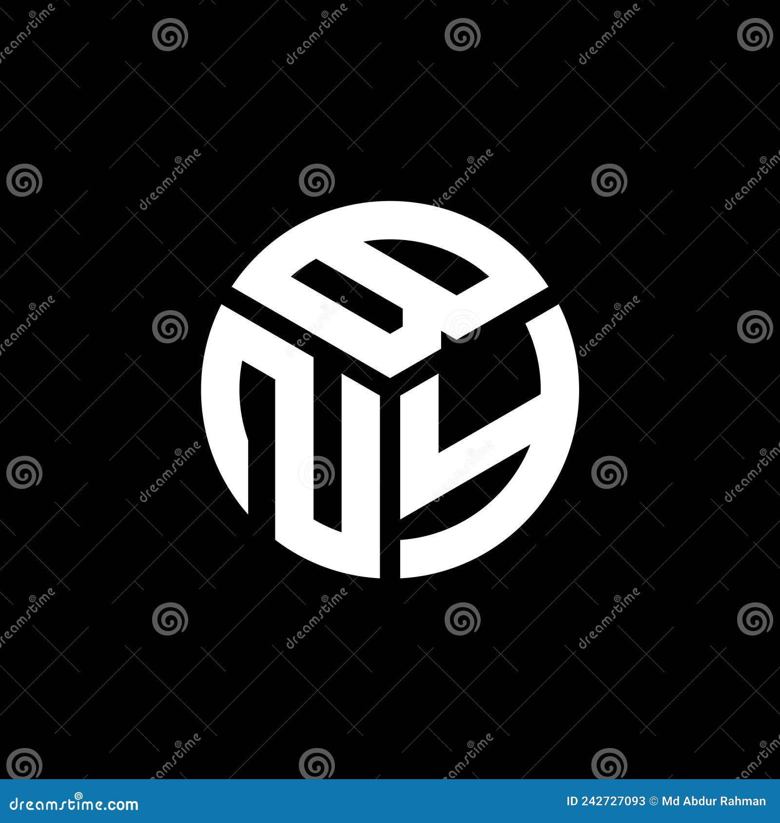 BNY Letter Logo Design on Black Background. BNY Creative Initials ...