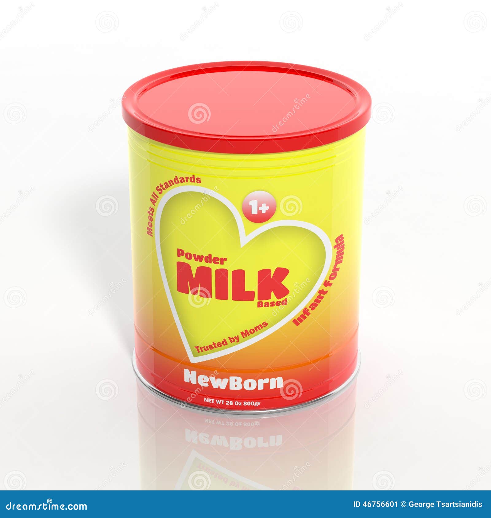 Boîte de lait en poudre 3D illustration stock. Illustration du fermer ...