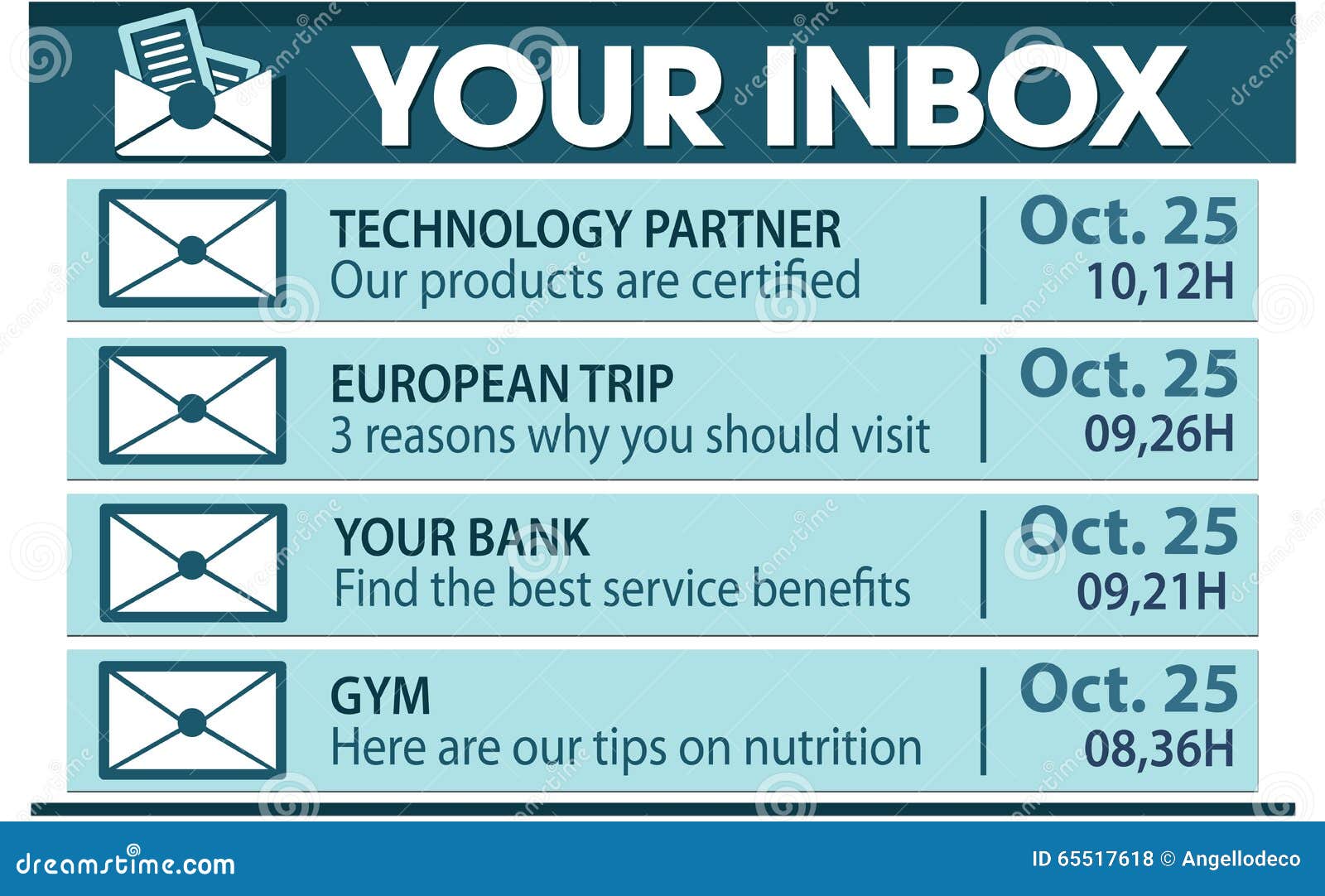 Boîte De Réception Abstraite De Courrier D'écran D'interface ...