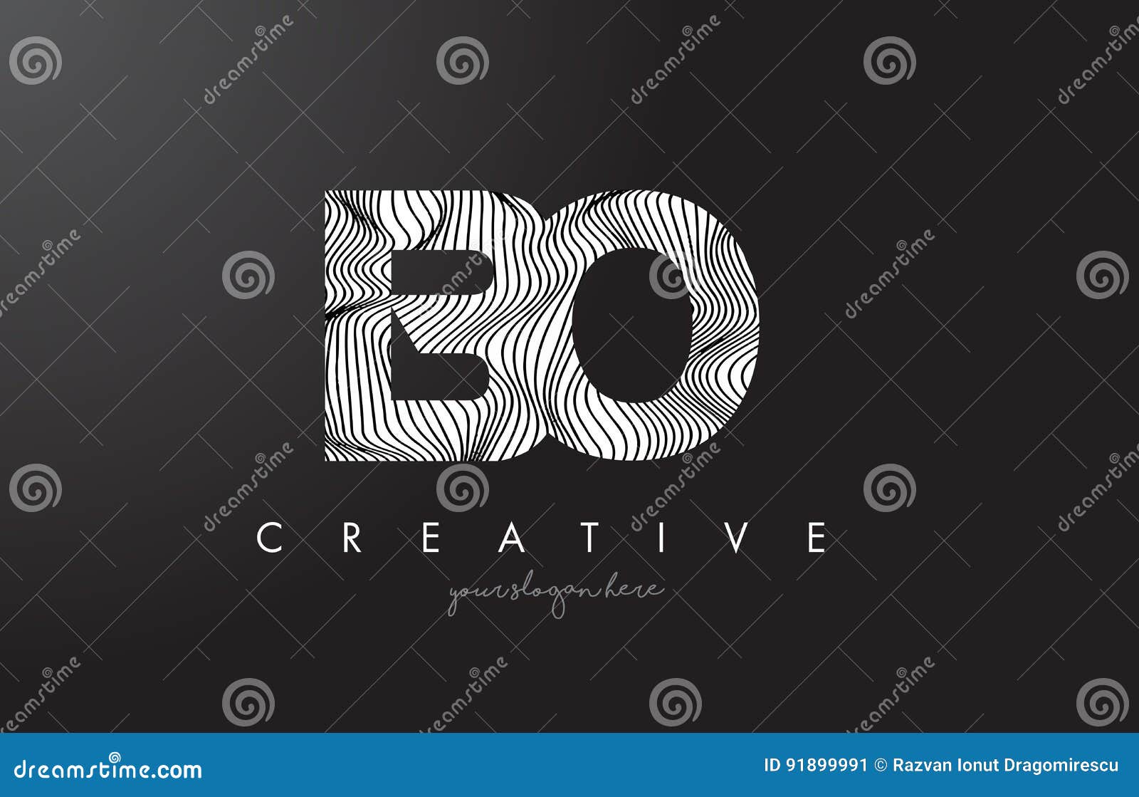 BO B O Letter Logo with Zebra Lines Texture Design Vector. Stock Vector ...