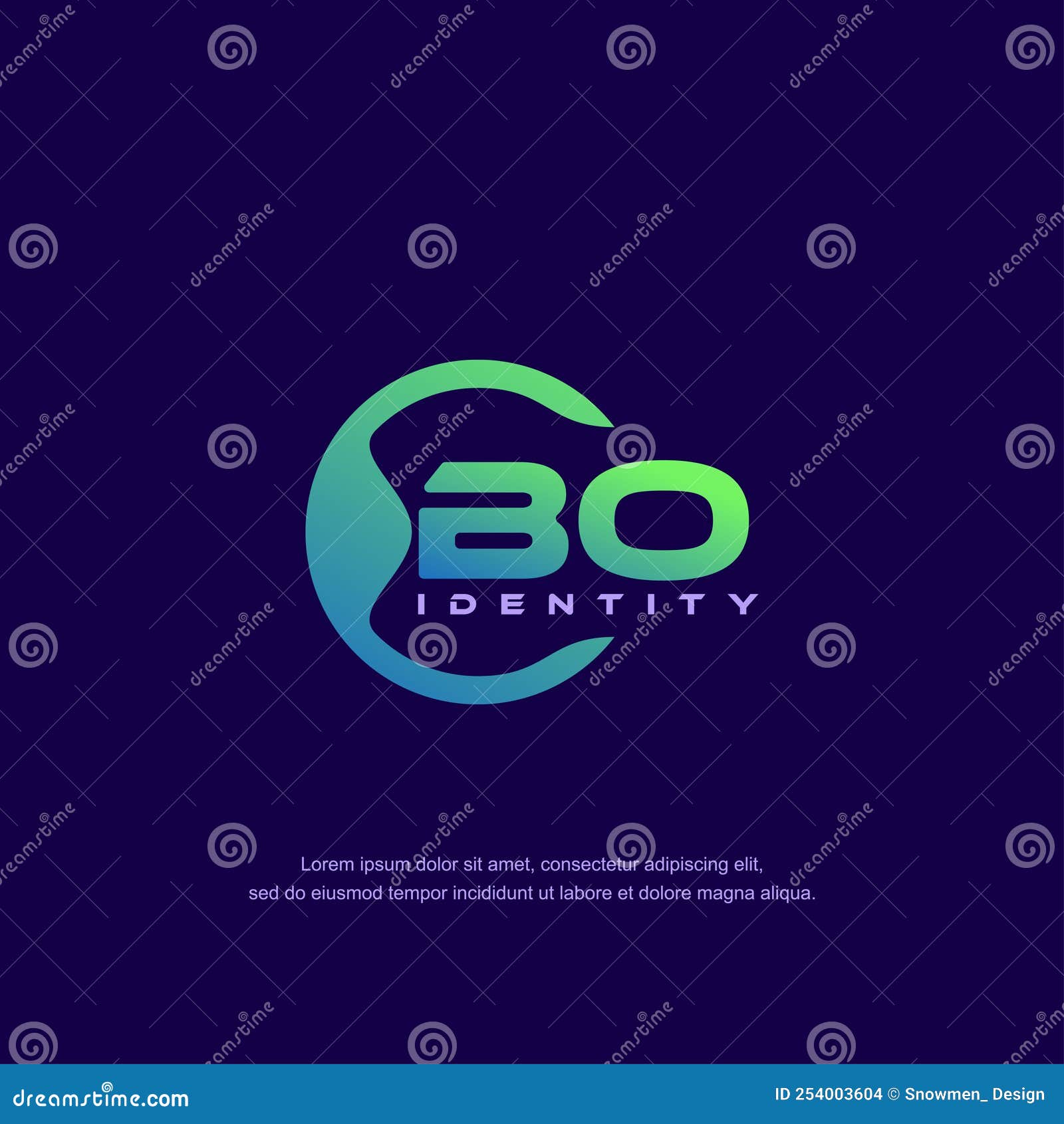 BO Initial Letter Circular Line Logo Template Vector with Gradient ...