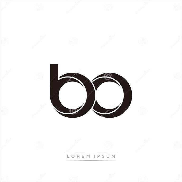 Bo Initial Letter Split Lowercase Modern Monogram Linked Outline ...
