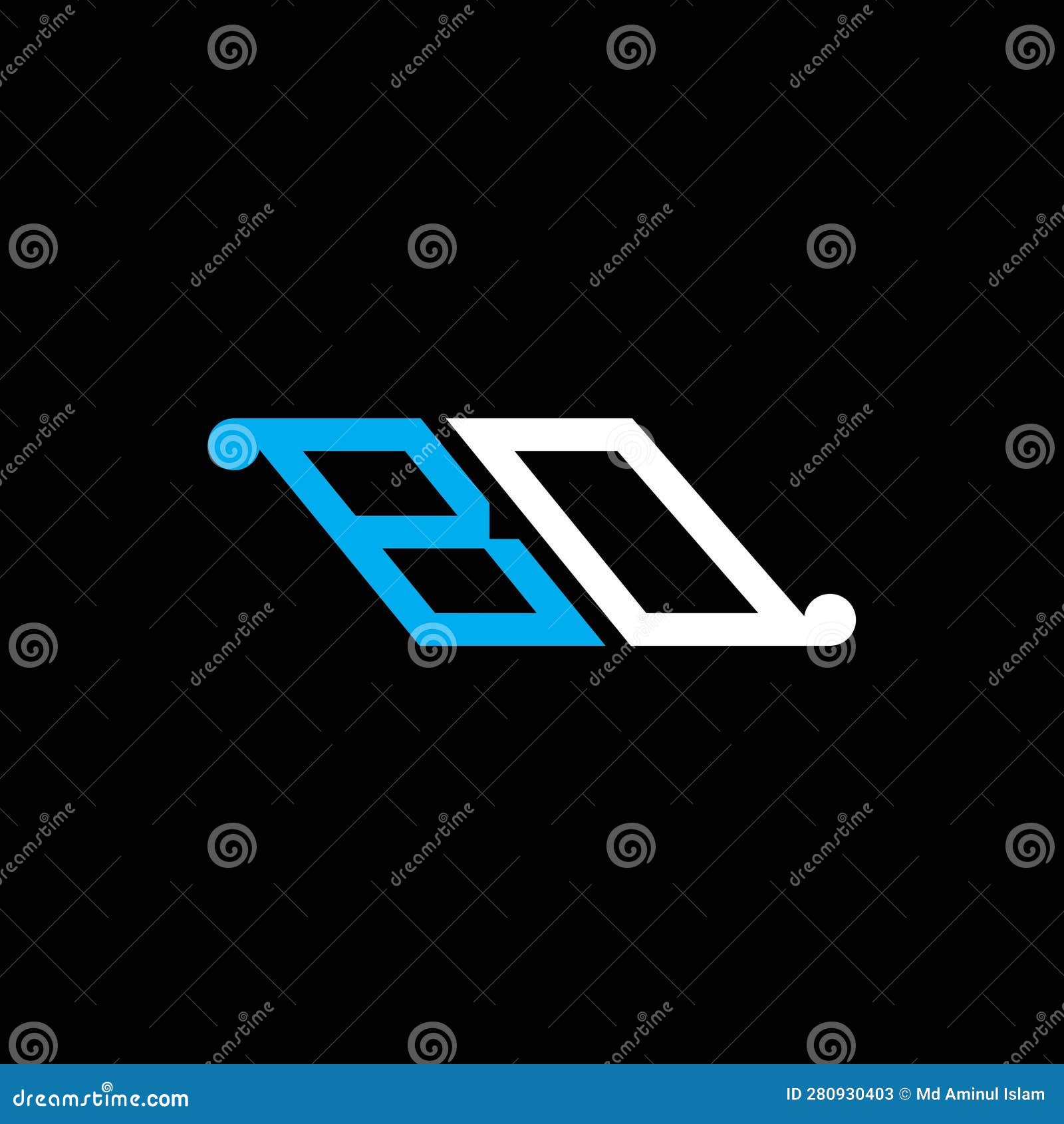 BO Letter Logo Creative Design with Vector Stock Vector - Illustration ...