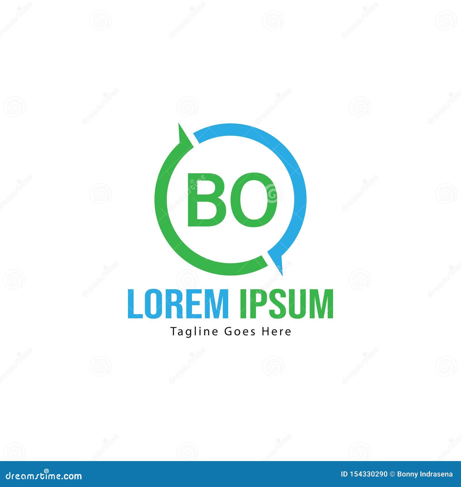 BO Letter Logo Design. Creative Modern BO Letters Icon Illustration ...