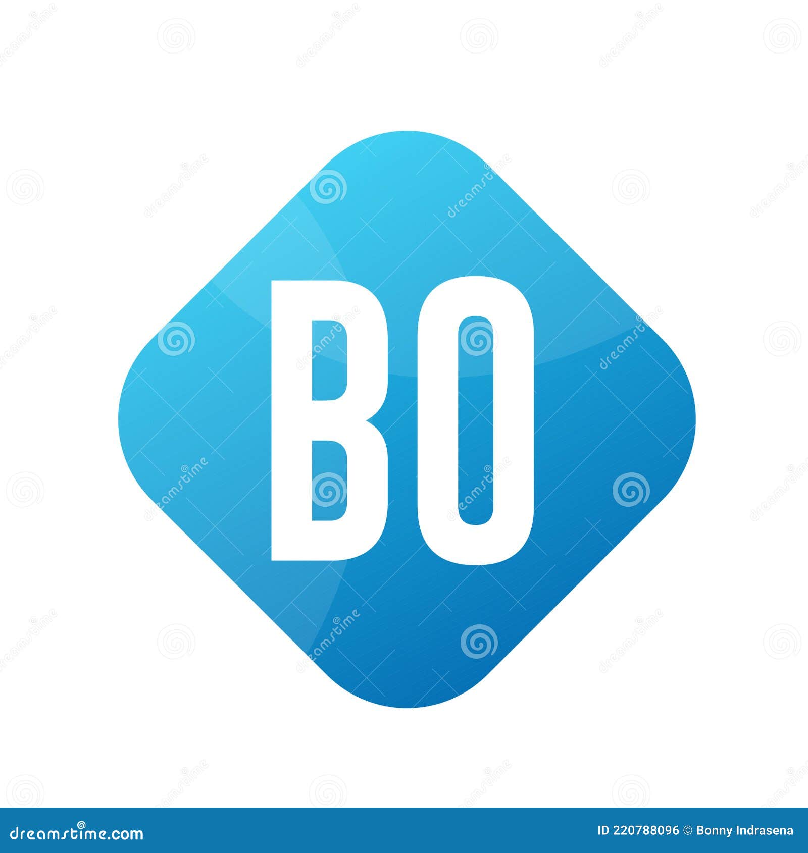BO Letter Logo Design with Simple Style Stock Illustration ...