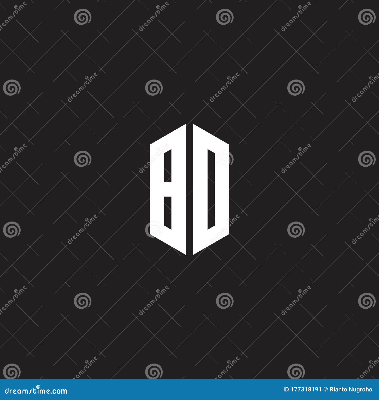 BO Logo Monogram with Hexagon Shape Style Design Template Stock Vector ...