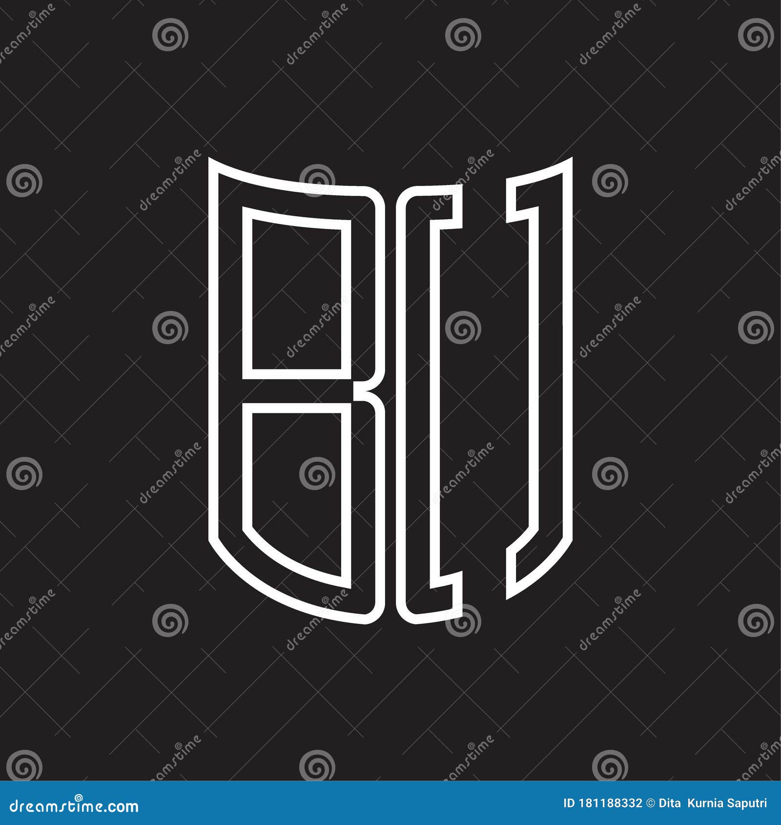BO Logo Monogram with Ribbon Style Outline Design Template Stock Vector ...