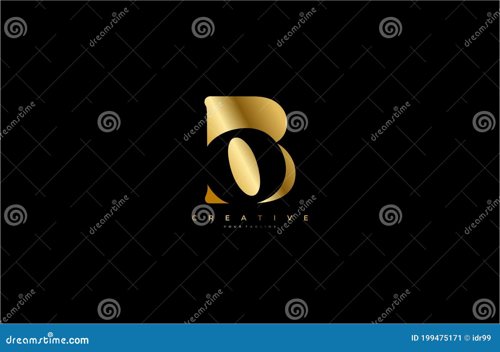 BO Logo Simple Initial Gold Color Design Template Stock Illustration ...