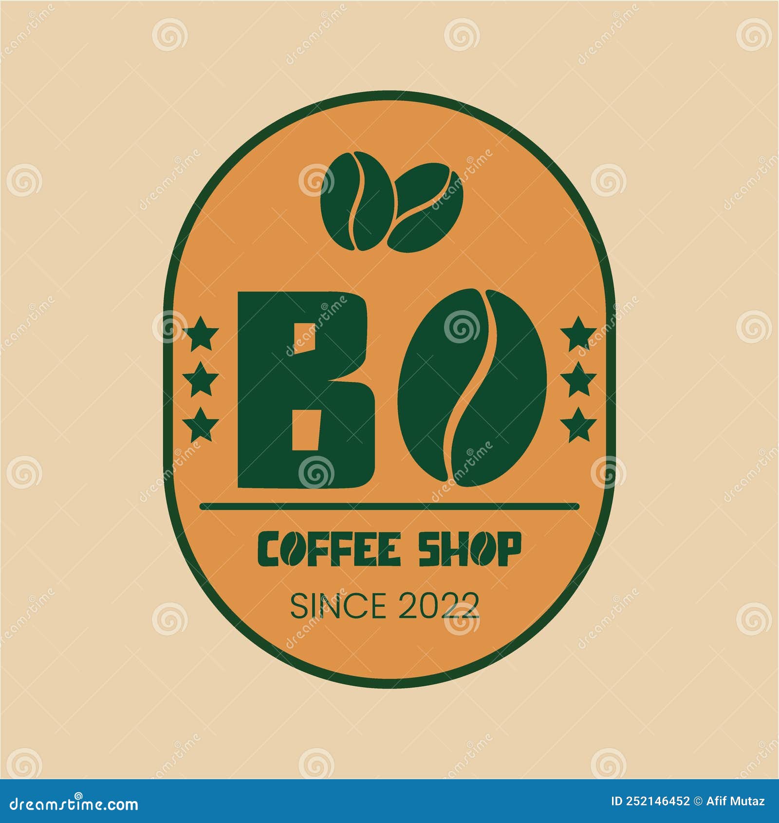 BO Modern Coffee Shop Logo Design High Quality Image Stock Vector ...
