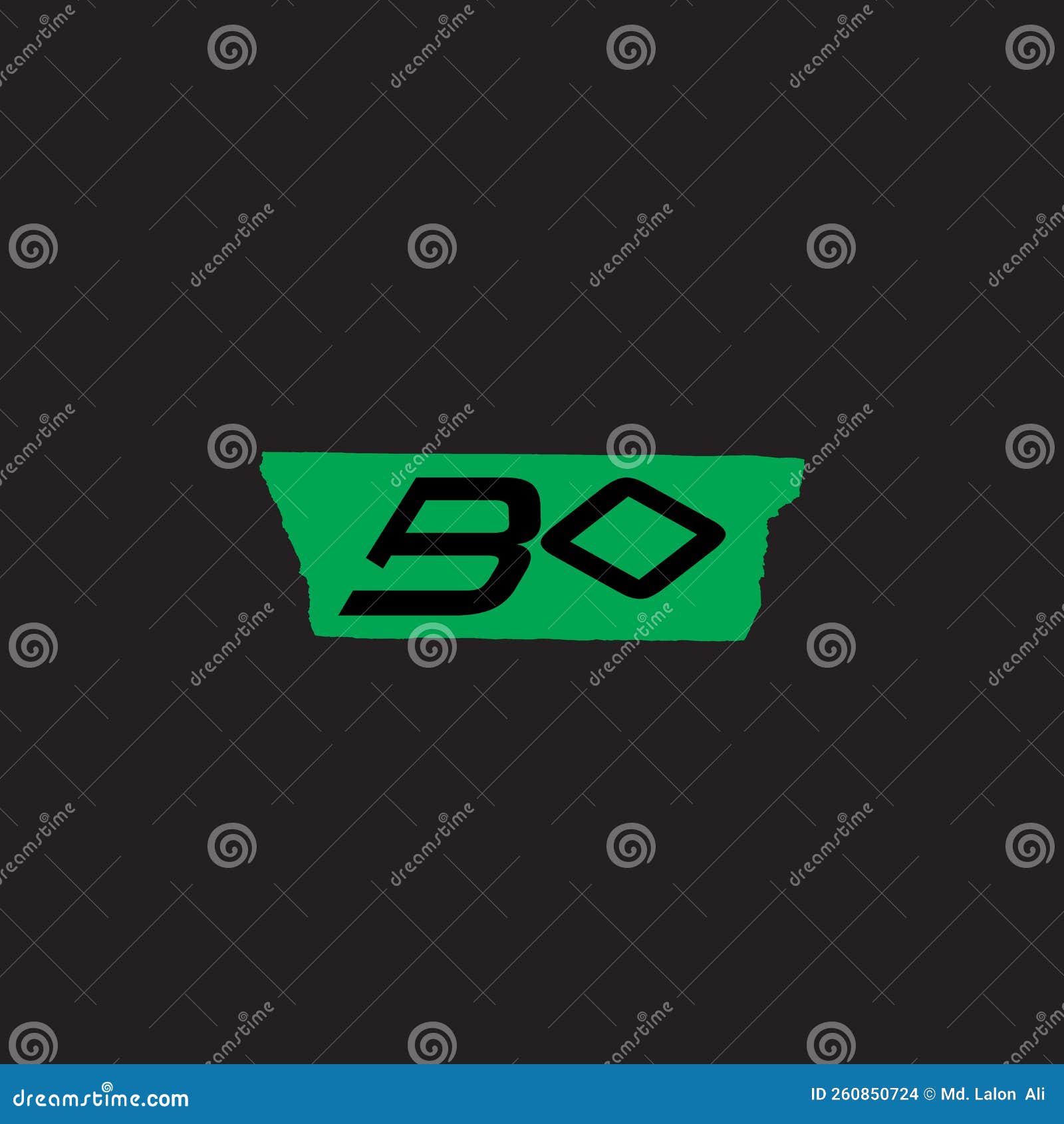 BO Text Logo Design stock vector. Illustration of brand - 260850724