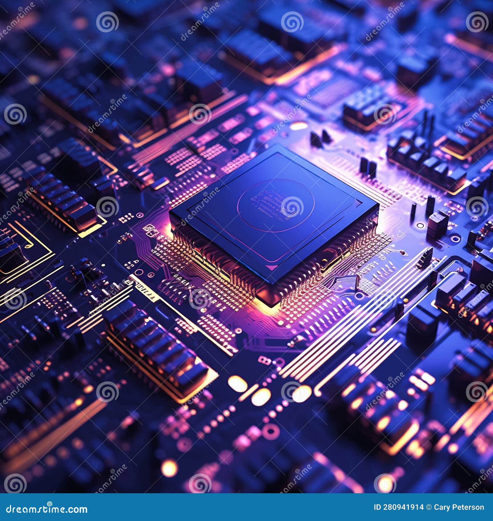 Boa Closeup: Computer Motherboard Processor Top Lasers Tracing T Stock ...