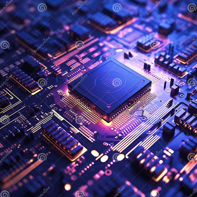 Boa Closeup: Computer Motherboard Processor Top Lasers Tracing T Stock ...