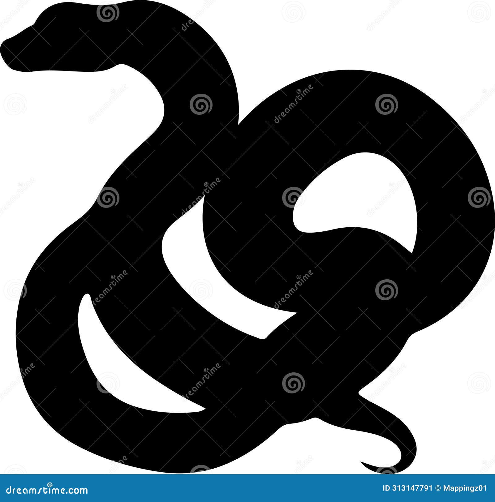 Boa Constrictor Black Silhouette Generative Ai Stock Vector ...