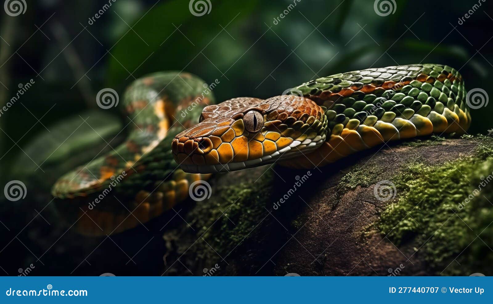 The Boa Constrictor. Snake on Branch Stock Illustration - Illustration ...