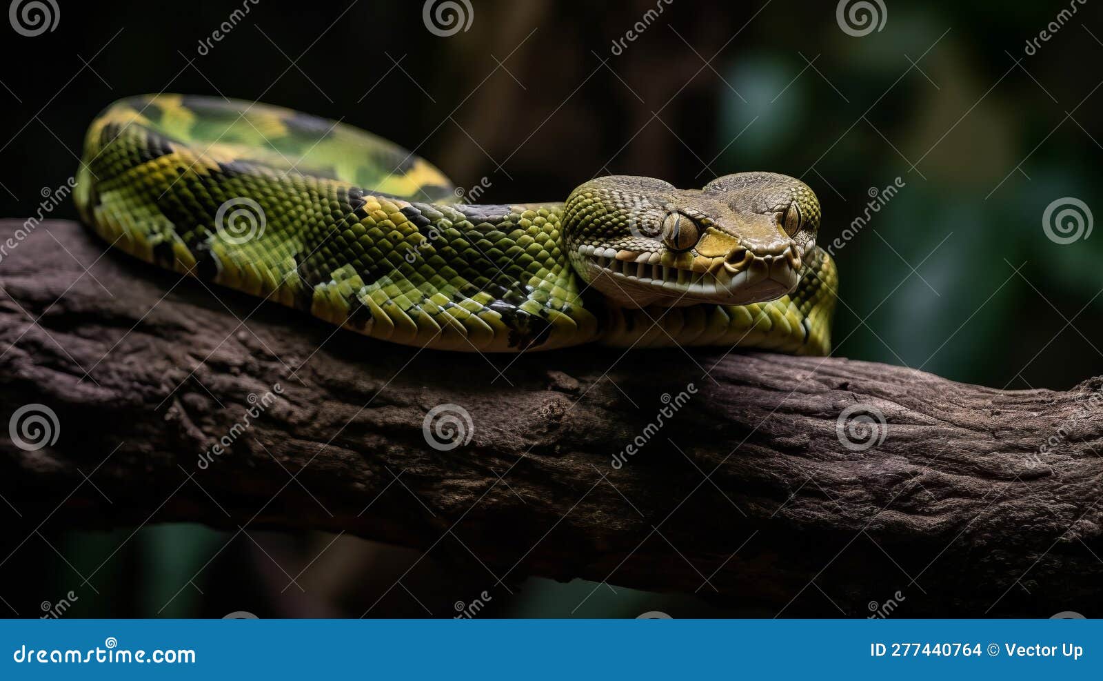 The Boa Constrictor. Snake on Branch Stock Illustration - Illustration ...