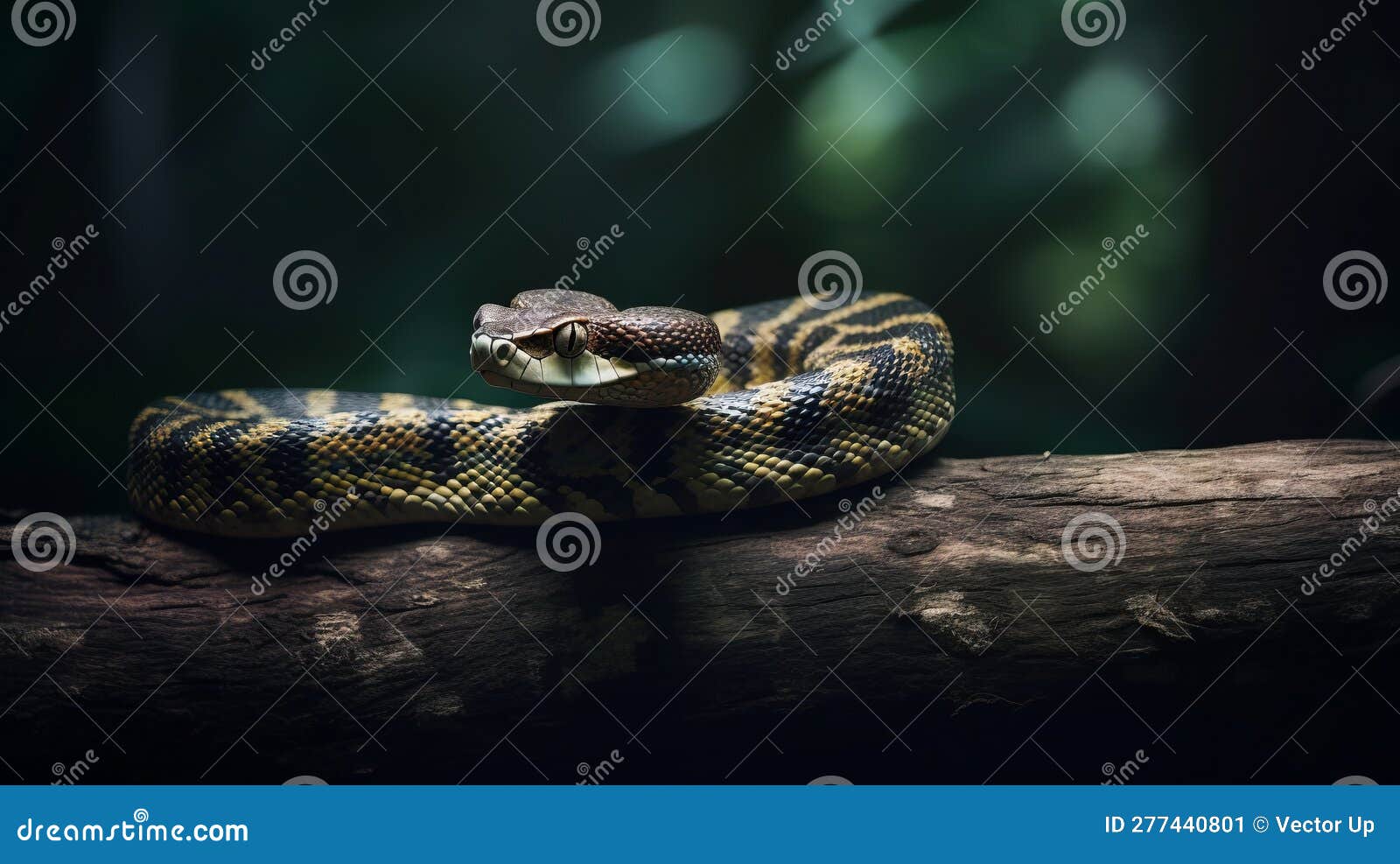 Boa Constrictor On A Branch. Tree Leaves Background. Children Coloring ...