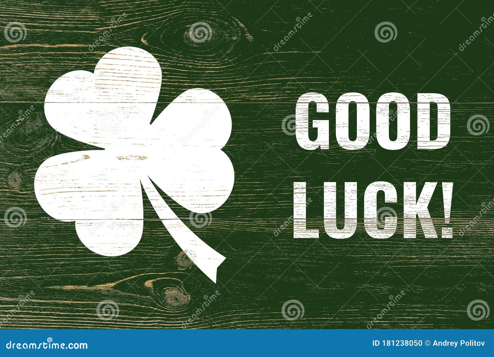 Boa Sorte, Texto Branco E Folha De Trevo Ilustração Stock - Ilustração ...