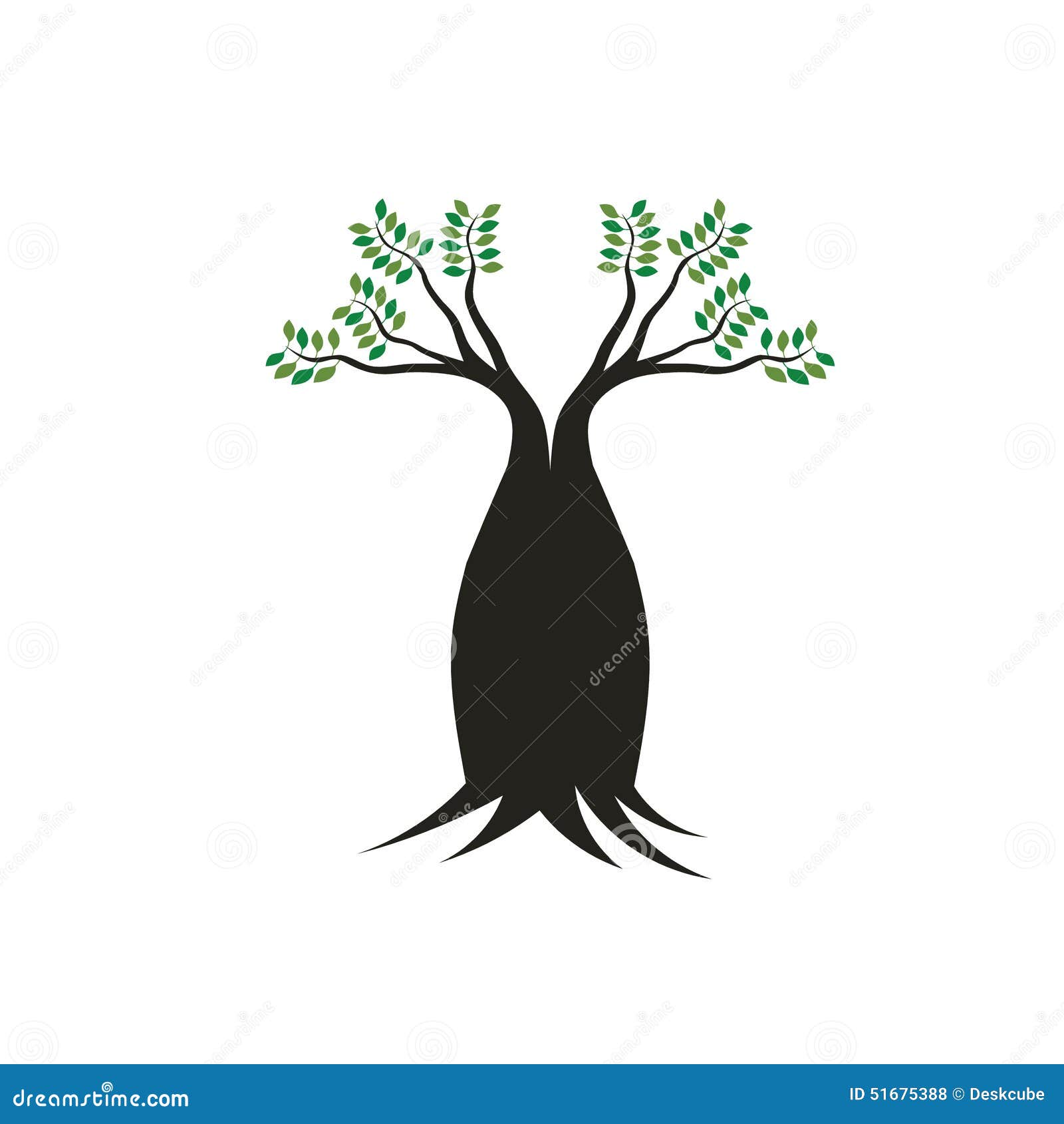 Australian Boab Tree On White Background Cartoon Vector | CartoonDealer ...