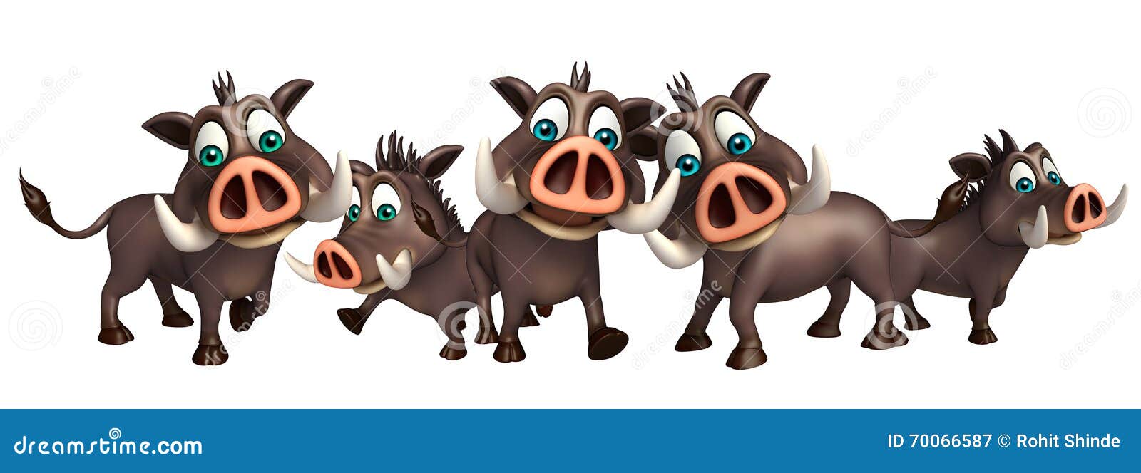 Boar collection stock illustration. Illustration of cartoon - 70066587