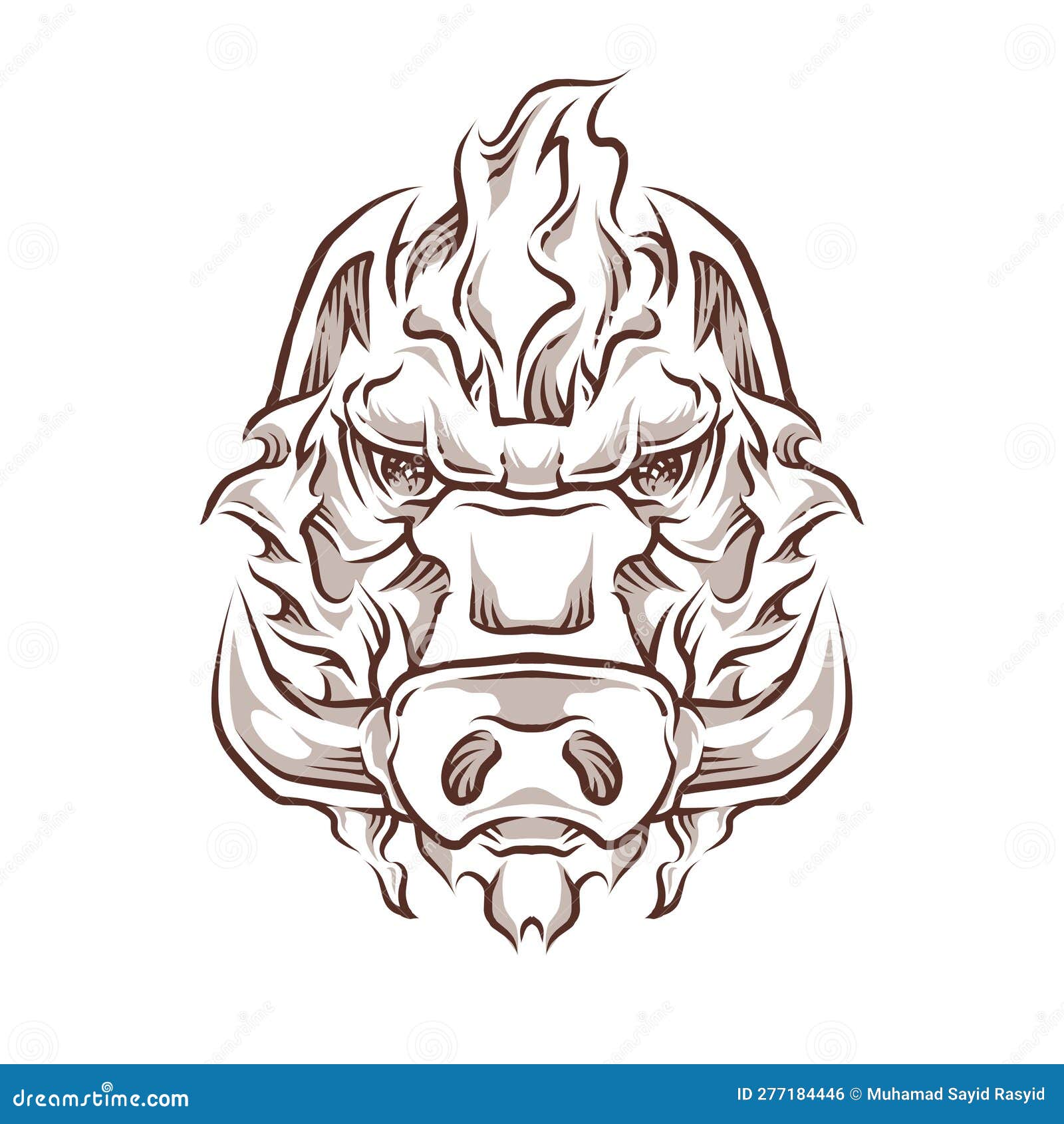 Boar Head Color Vector Illustration Stock Vector - Illustration of ...