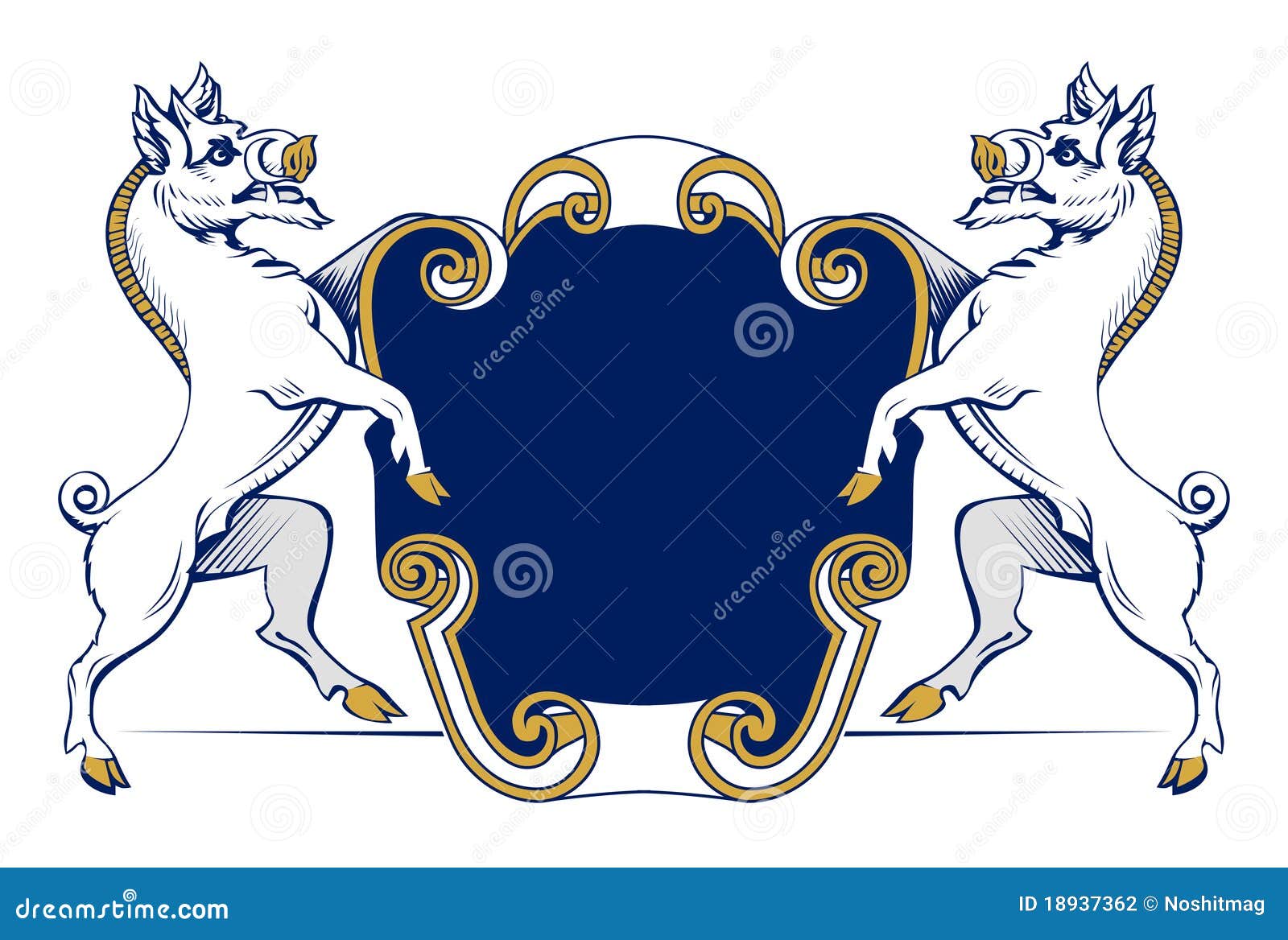 Boar heraldic emblem stock vector. Illustration of emblem - 18937362